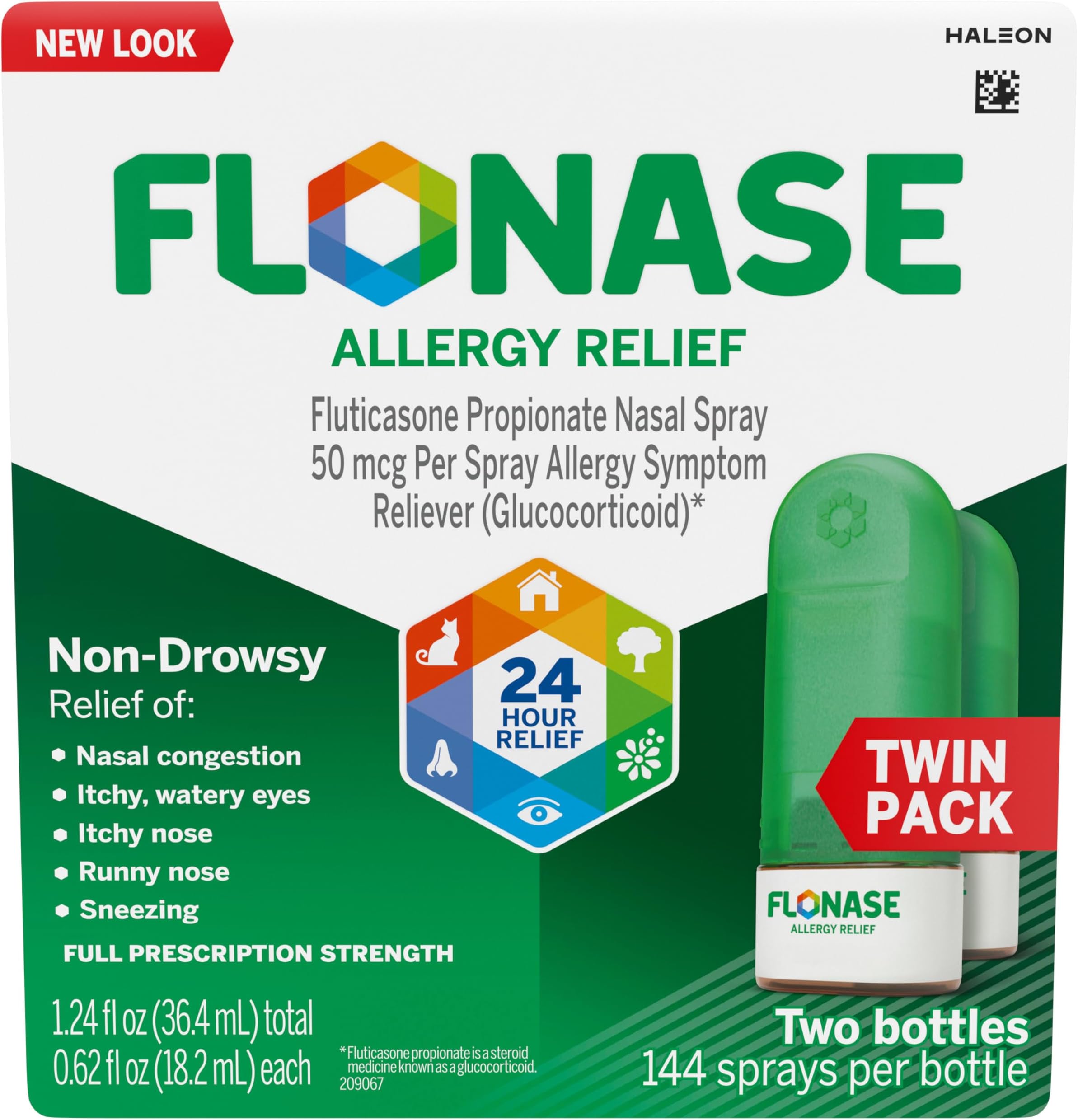 Amazon.com: Flonase Allergy Relief Nasal Spray, 24 Hour Non Drowsy ...