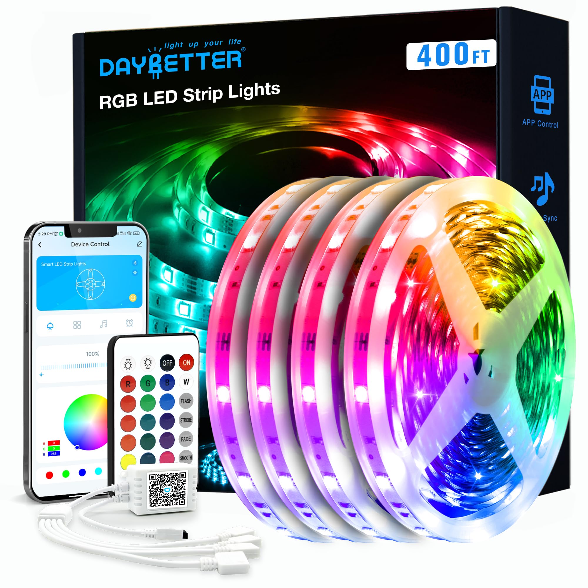 Snapklik.com : DAYBETTER LED Strip Lights 400 Ft, Smart Light