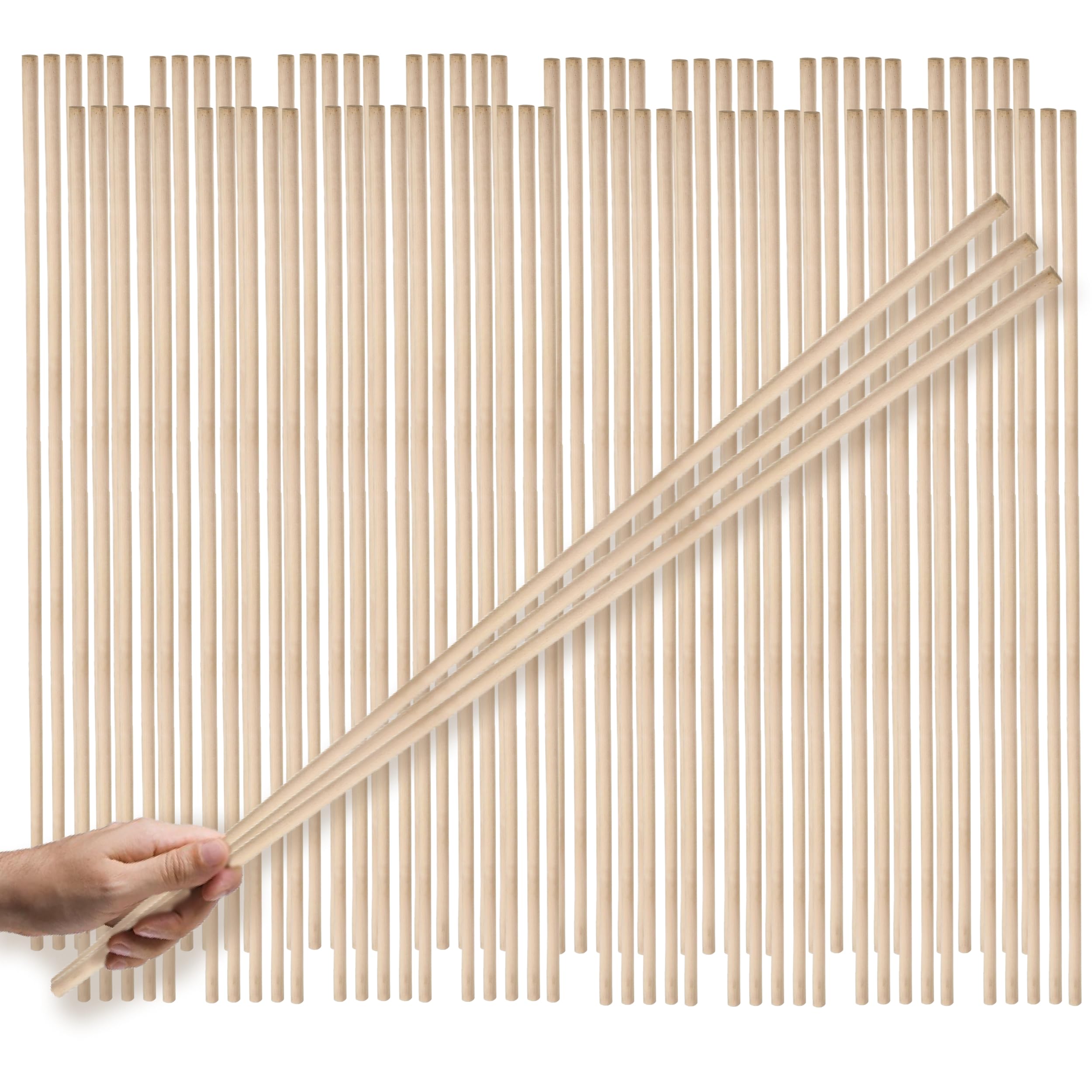Amazon.com: 80PCS Wood Dowel Rod 24 Inch – Wooden Dowels 1/4 inch x 24 ...