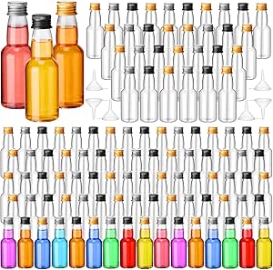 Amazon.com: 120 Pcs Mini Liquor Bottles Airtight Shot Miniature Empty ...