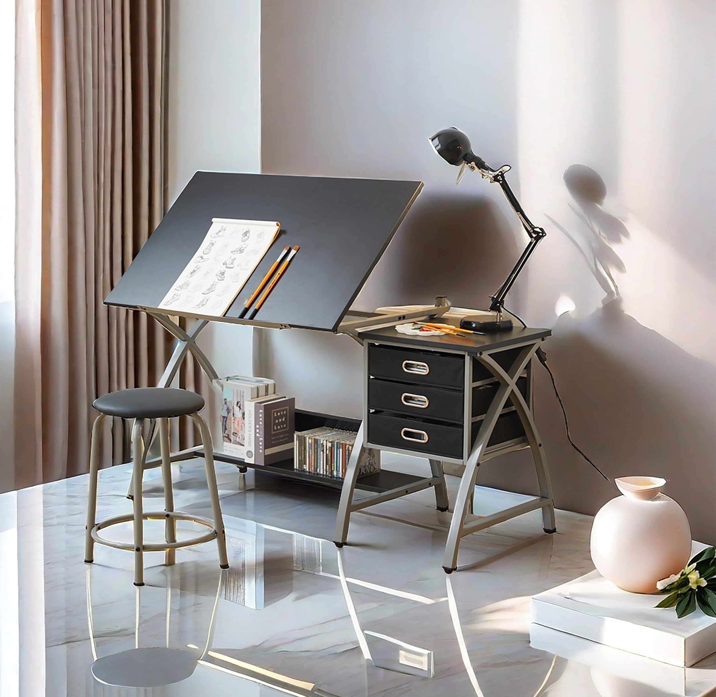 Amazon.com: Art Table for Adults,Drafting Table, Adjustable ...