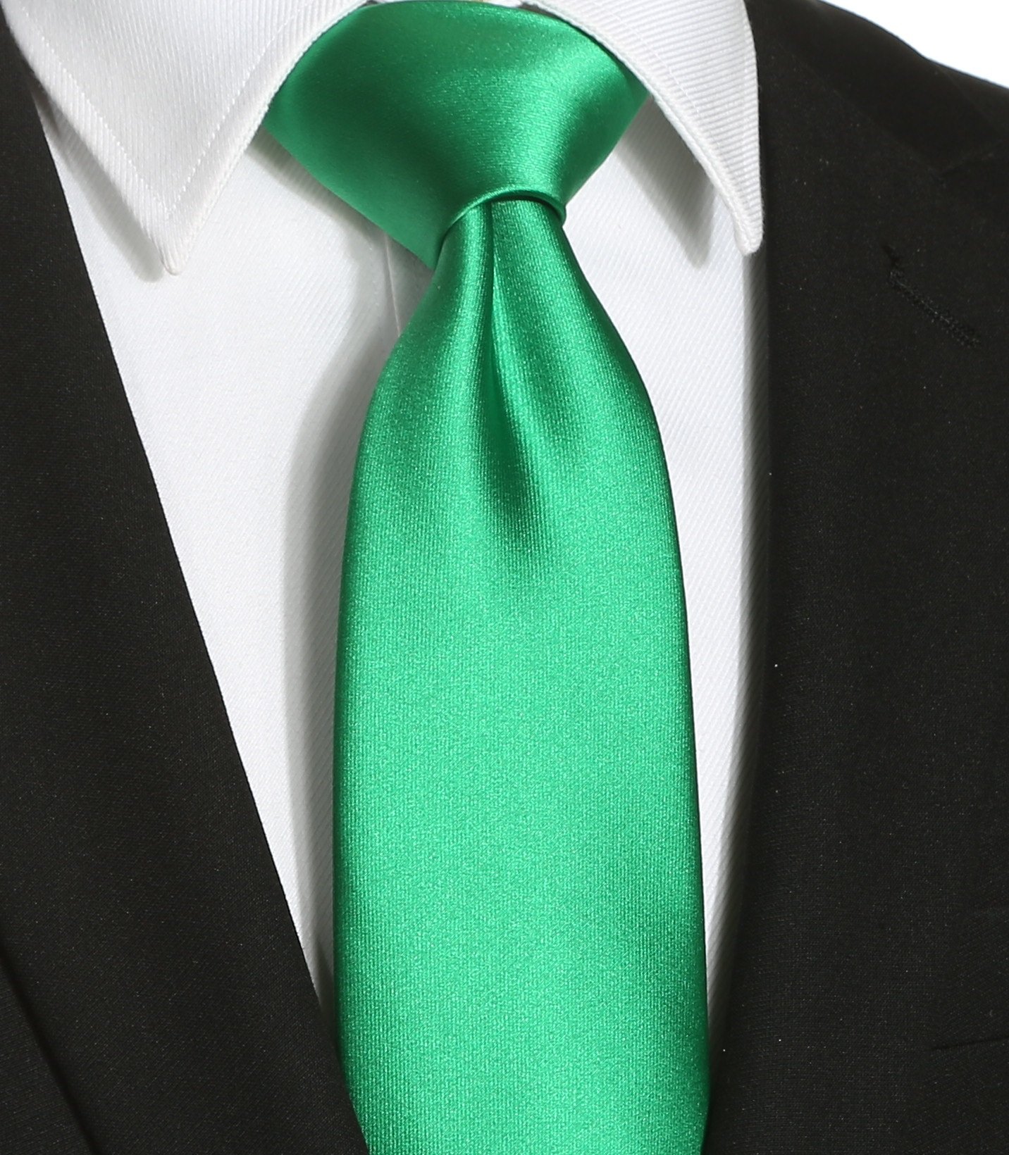 Snapklik.com : Emerald Green Tie Solid Satin Ties Mens Necktie St ...