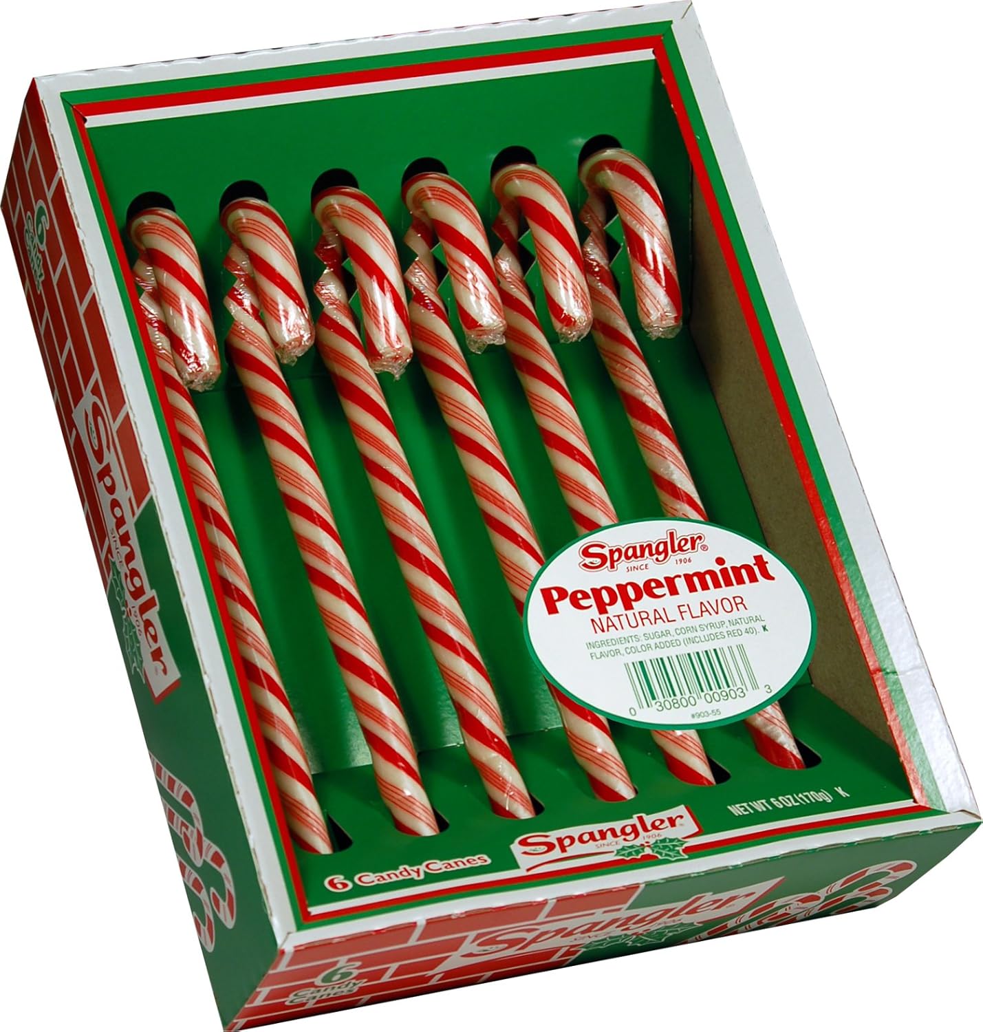 Amazon.com : Spangler Candy Canes, Red and White, 6-Count (Pack of 8 ...