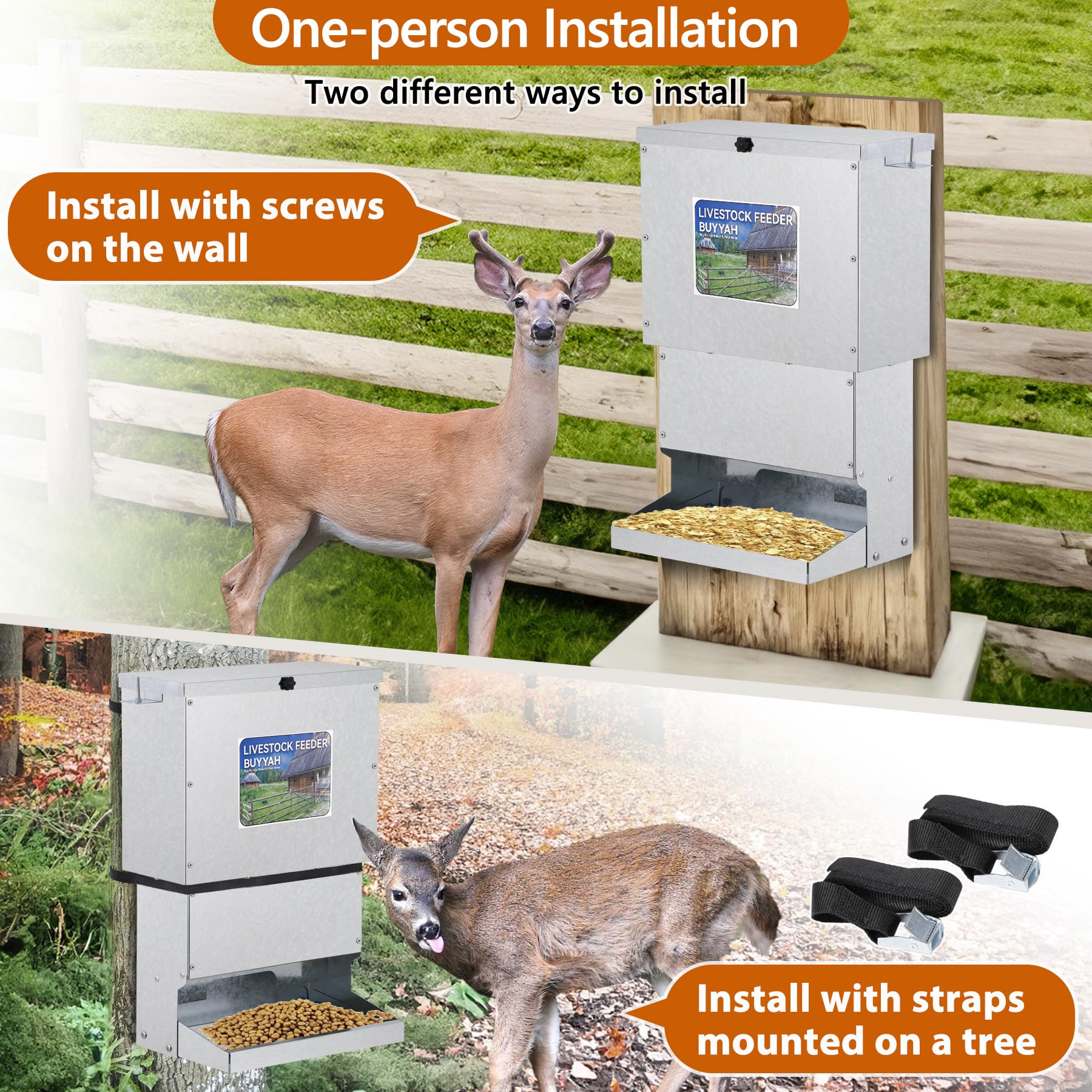 Snapklik.com : Deer Tree Protein Feeder, 60 Pounds Deer Feeder Box ...
