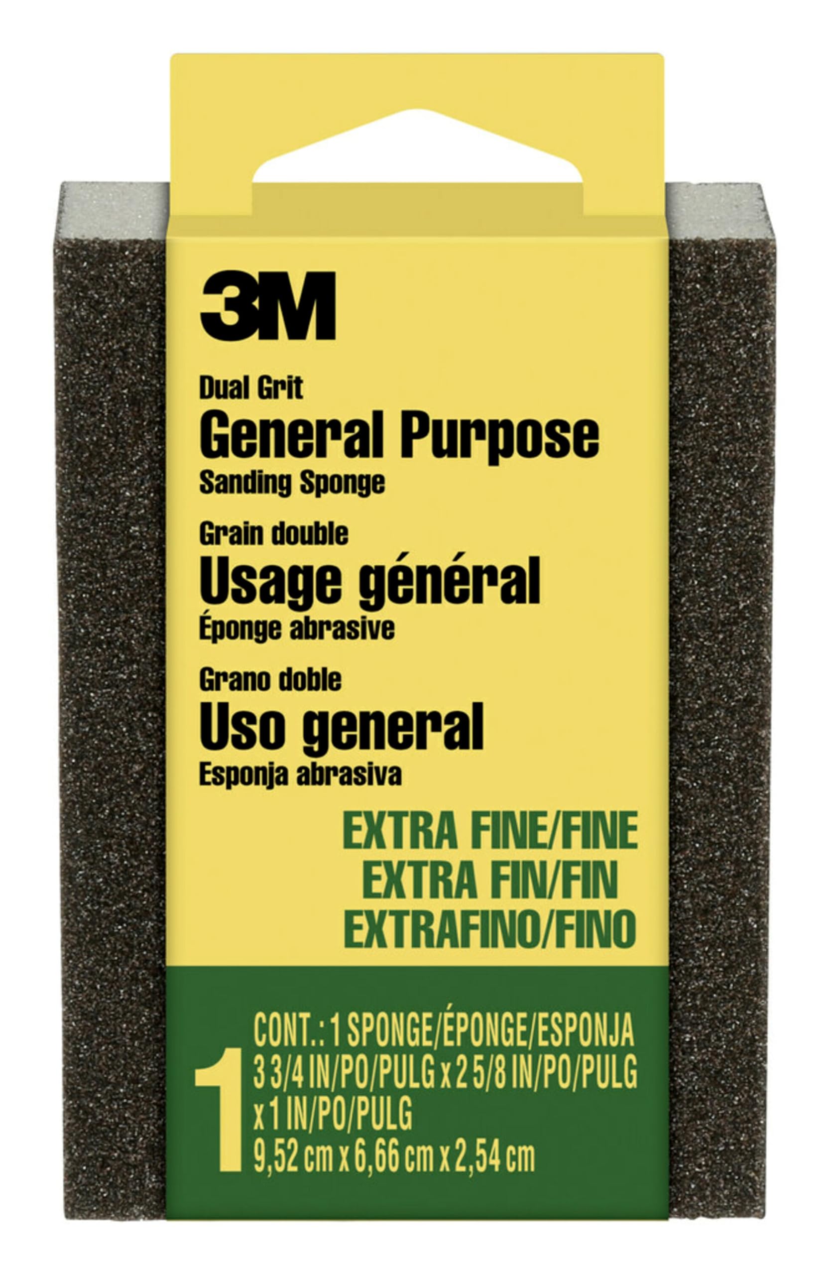 3M Small Area Sanding Sponge, 3.75-Inch x 2.625-Inch x 1-Inch, Extra ...