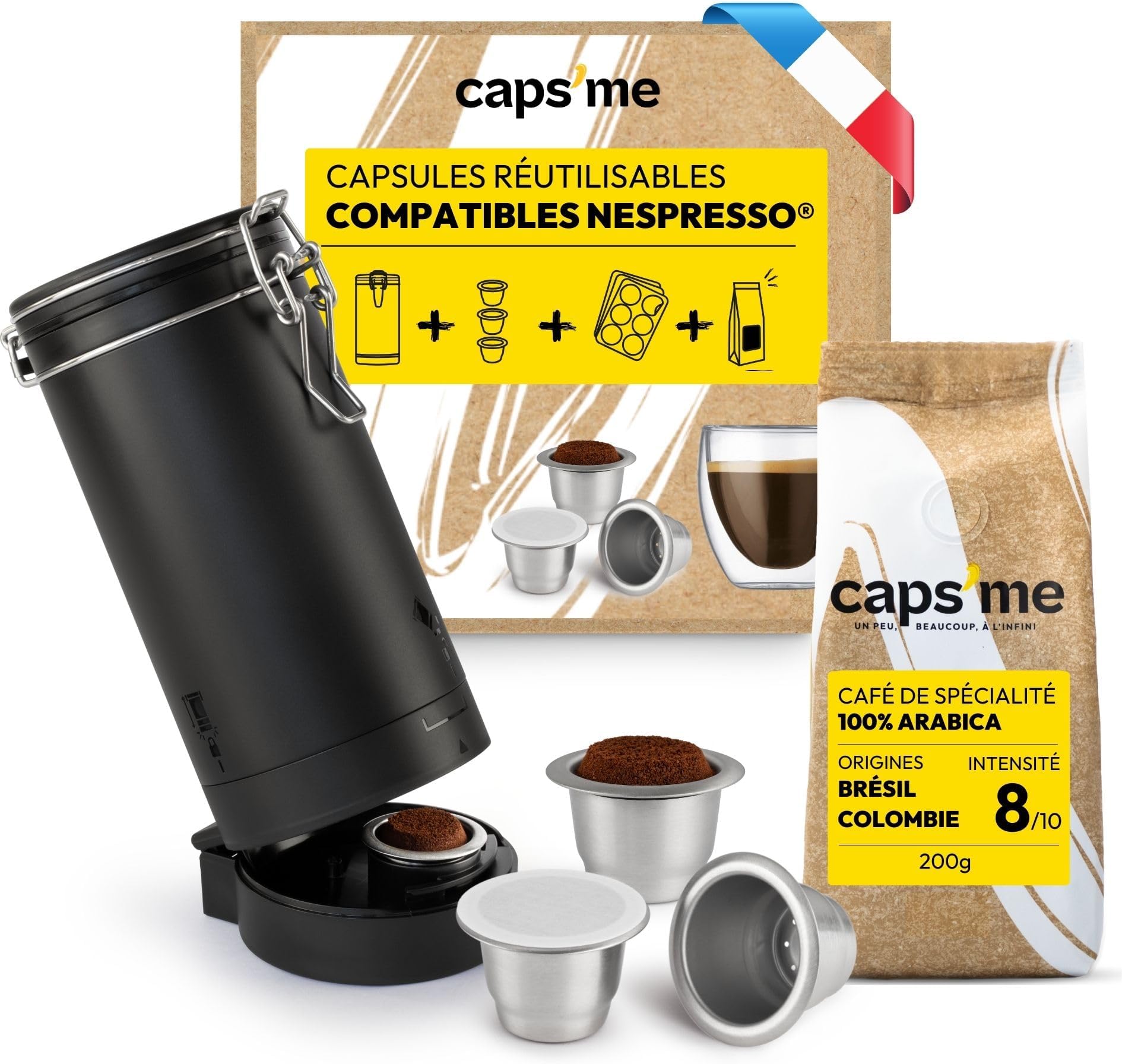 CAPS ME - Kit Complet Capsule Rechargeable pour Nespresso Original (1 ...