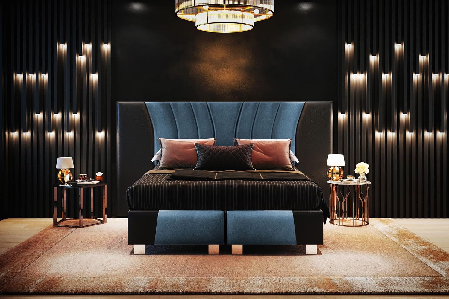 Stilvolle Luxus Boxspringbett Samt Bild