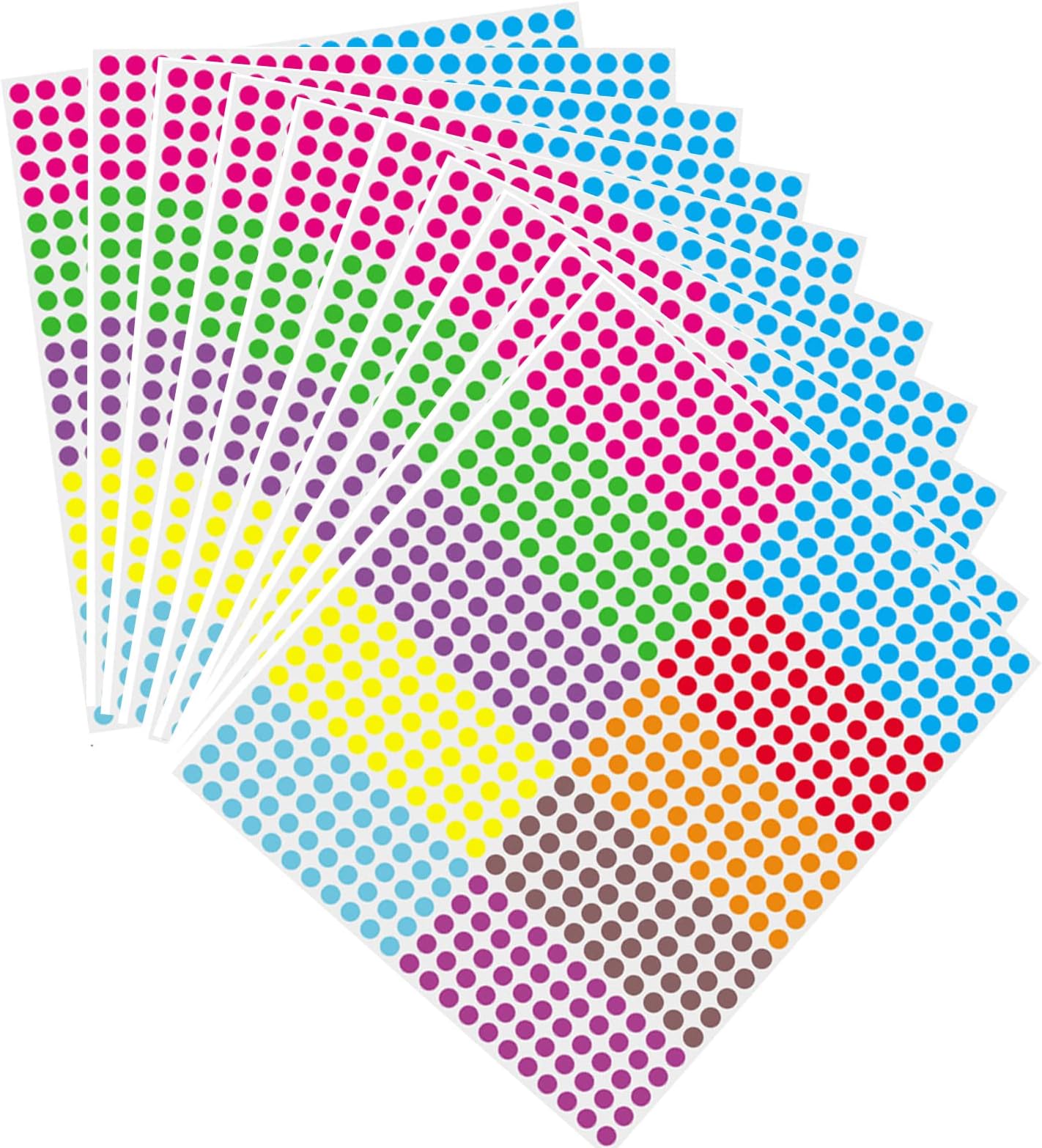 5500Pcs Dot Stickers, Coloured Dot Stickers, 6mm Sticky Dots, Round ...