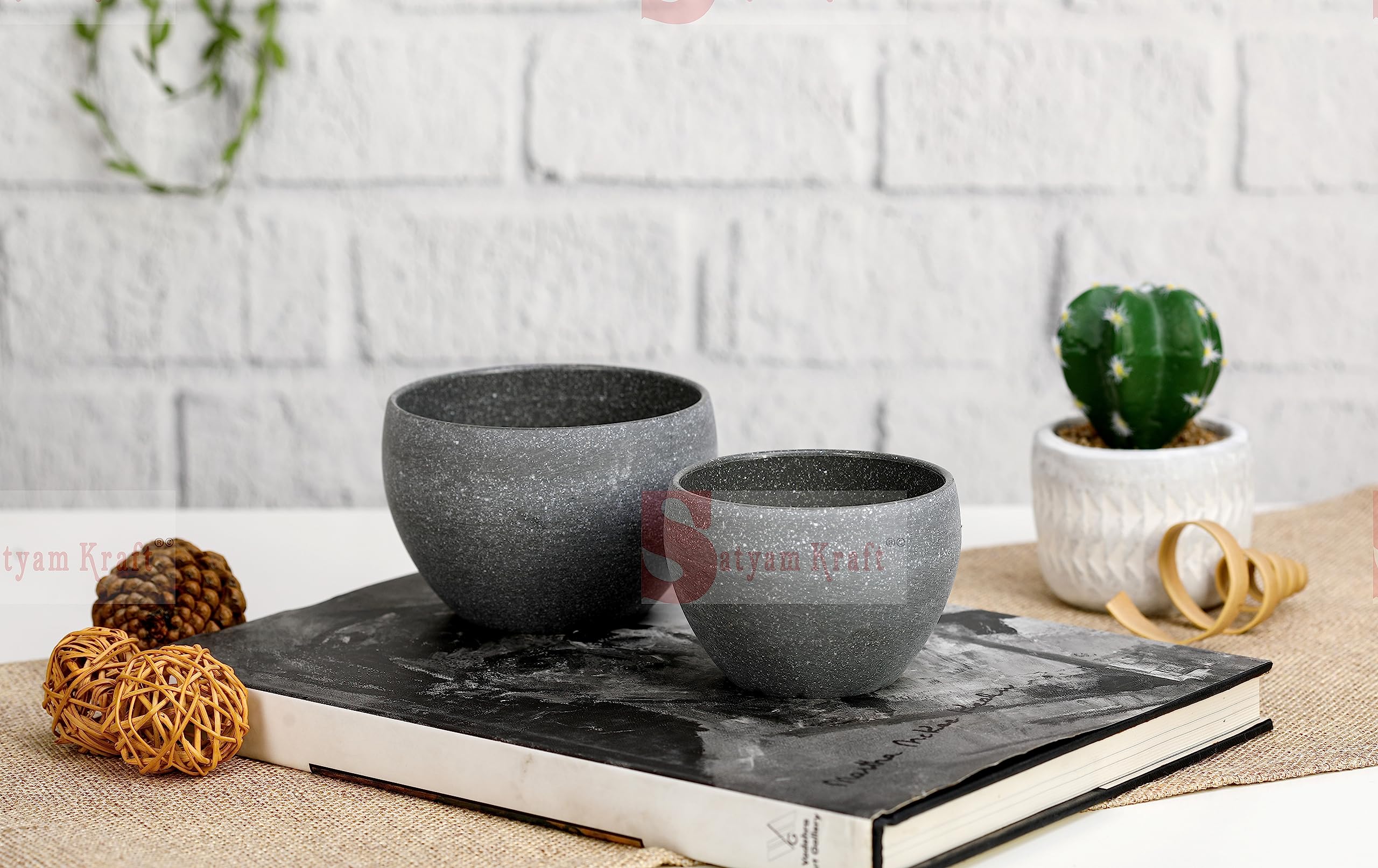 Buy SATYAM KRAFT 2 Pcs Small Unbreakable Melamine Planter Vase for ...