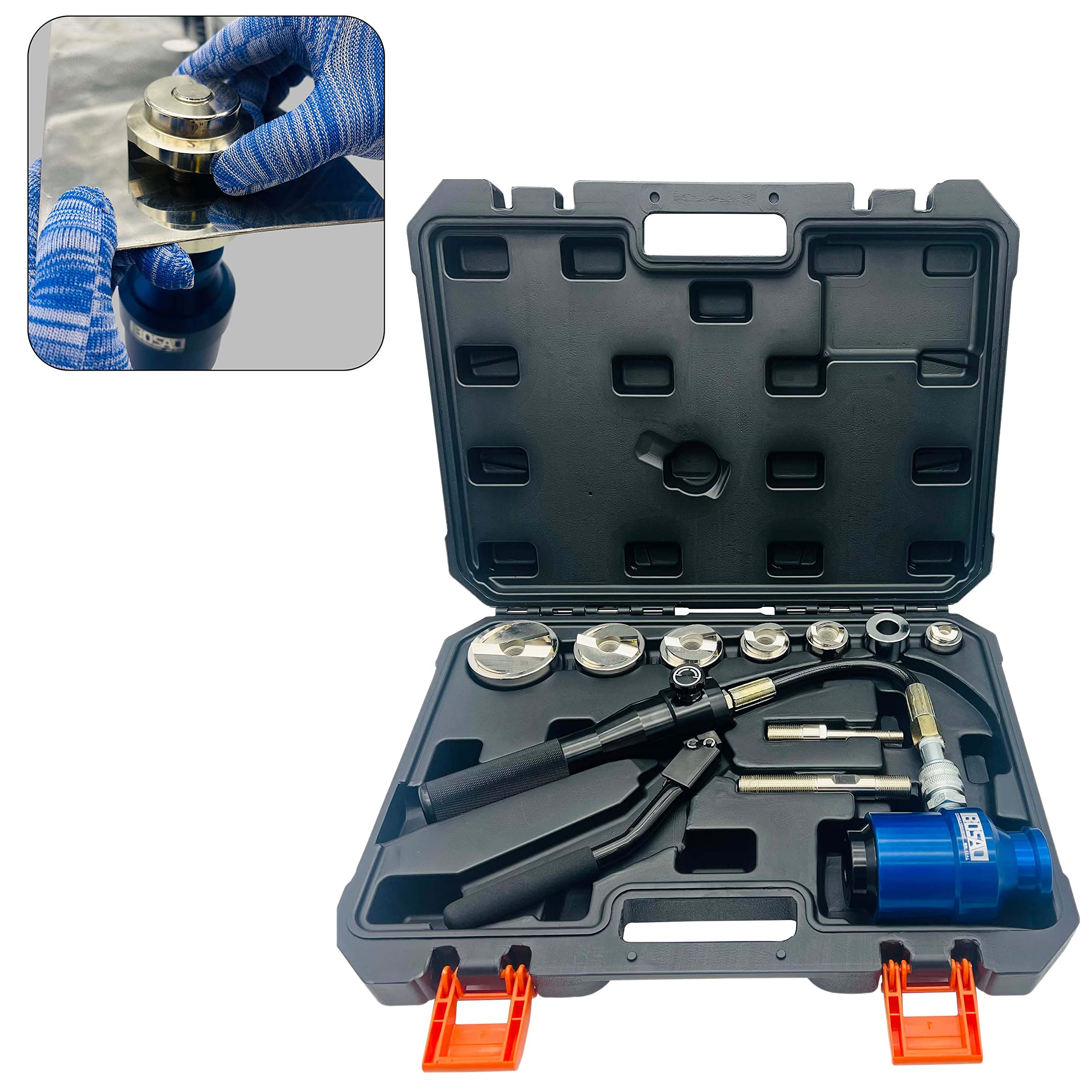 IBOSAD 120KN Hydraulic Knockout Hole Punch Driver Kit 1/2 to 2 inch ...