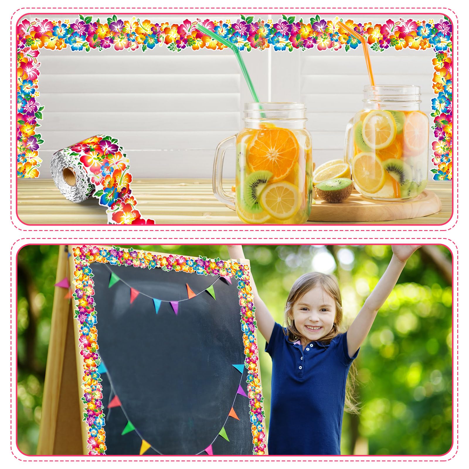 Snapklik.com : 68.9 Feet Hibiscus Border Bulletin Board Border Flower ...