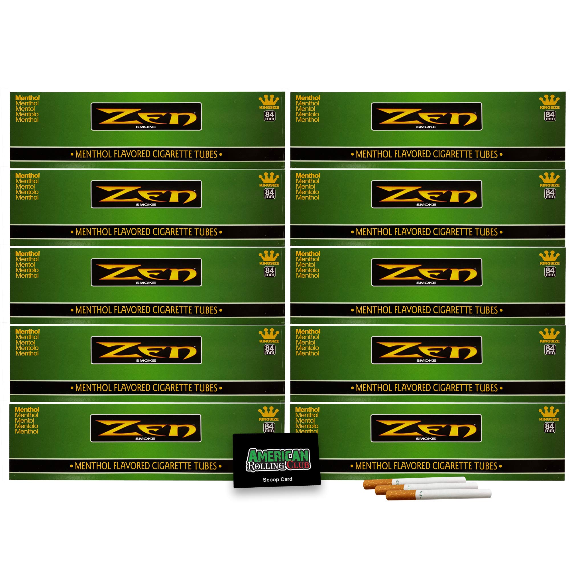 Amazon.com: Zen Cigarette Tubes | Menthol | King Size | 10 Pack | 2000 ...