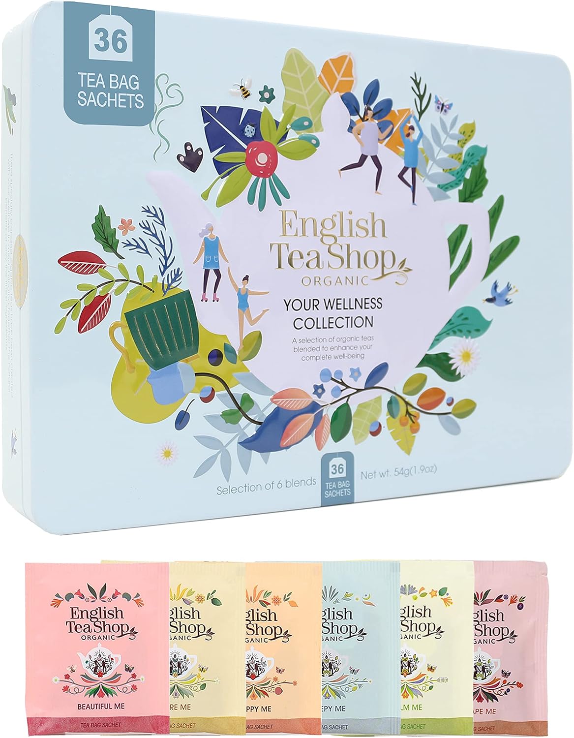 English Tea Shop Organic Your Wellness Collection Gift Tin 36 Tea Bag ...