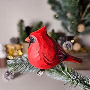 Amazon.com: Clip-On Bird Ornaments for Christmas Trees, Hand-Painted ...