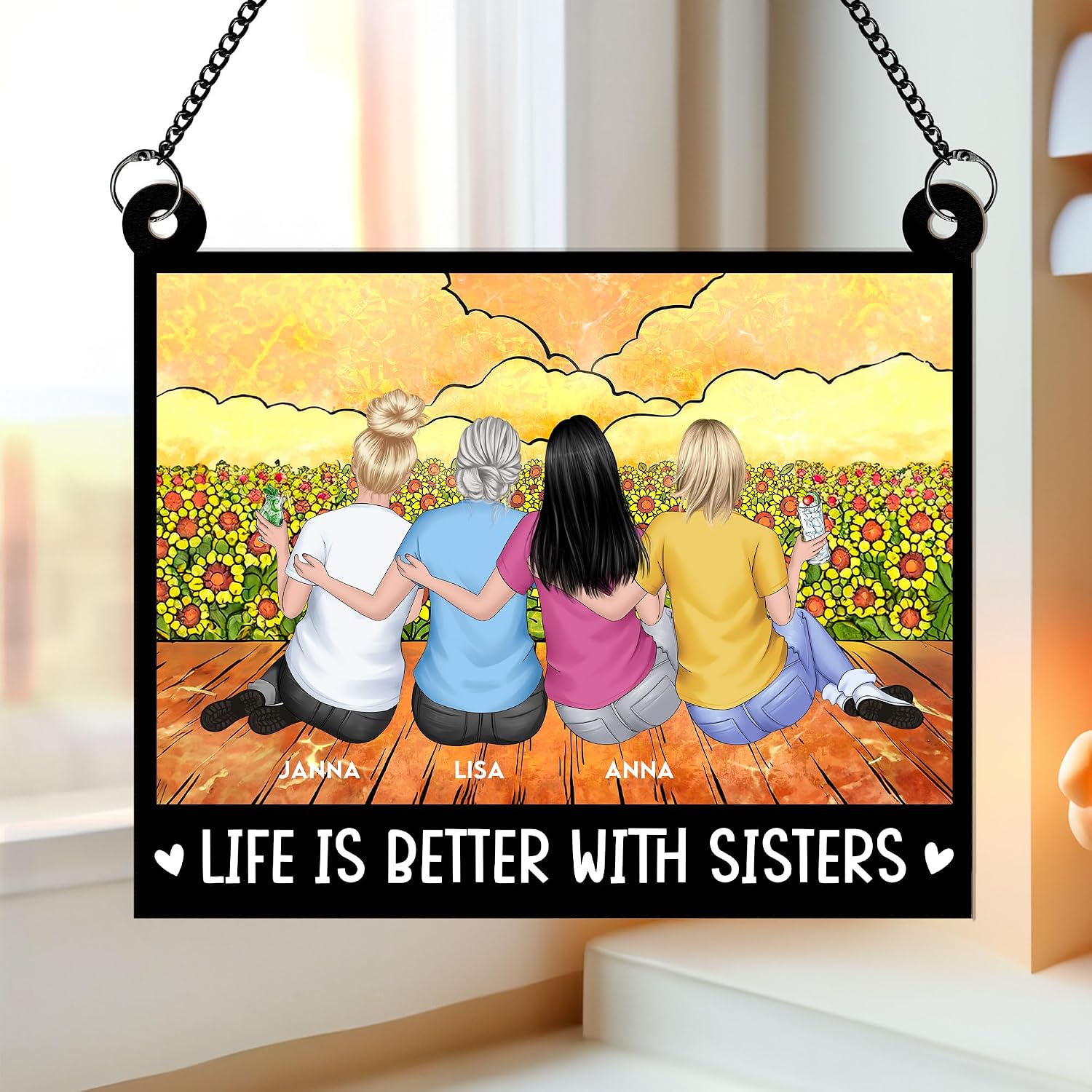 Amazon.com : Macorner Personalized Window Hanging Suncatcher Ornament ...