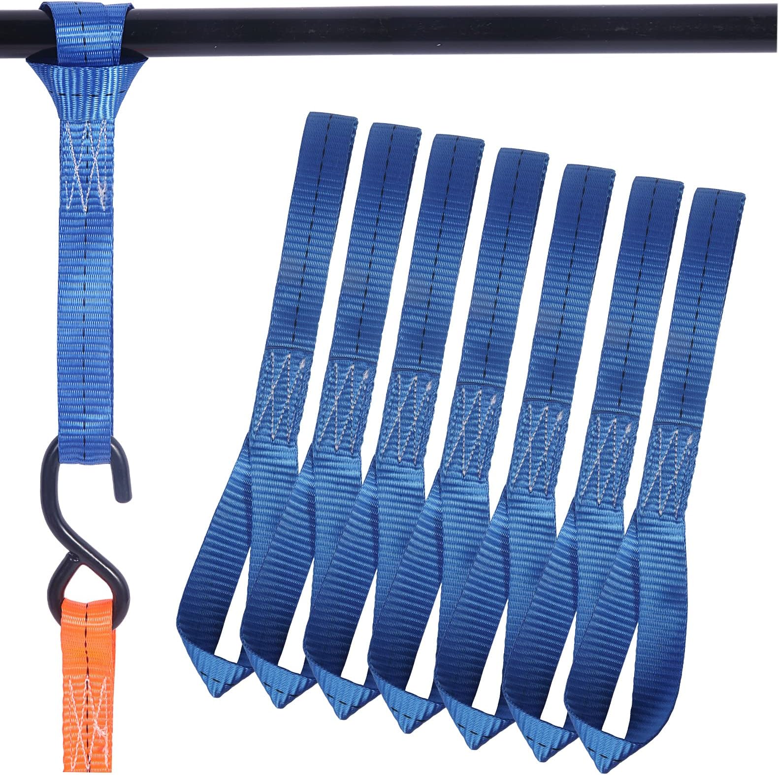 AUGO Heavy Duty Soft Loops –Pack of 6-1.5” x 17” Tie Down Anchor Straps ...