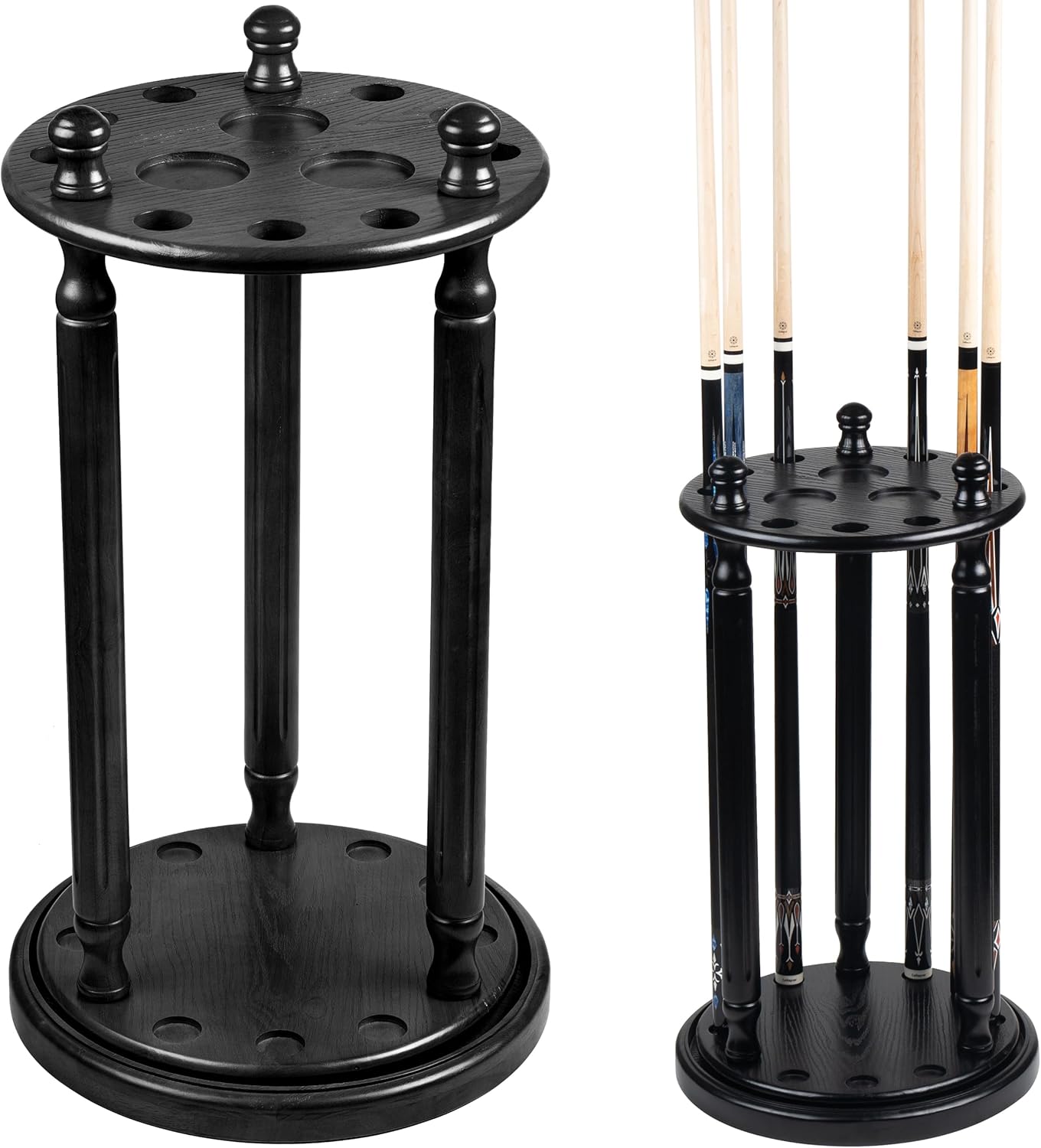 Amazon.com: Collapsar Revolving Pool Stick Holder - 100% Solid Wood ...