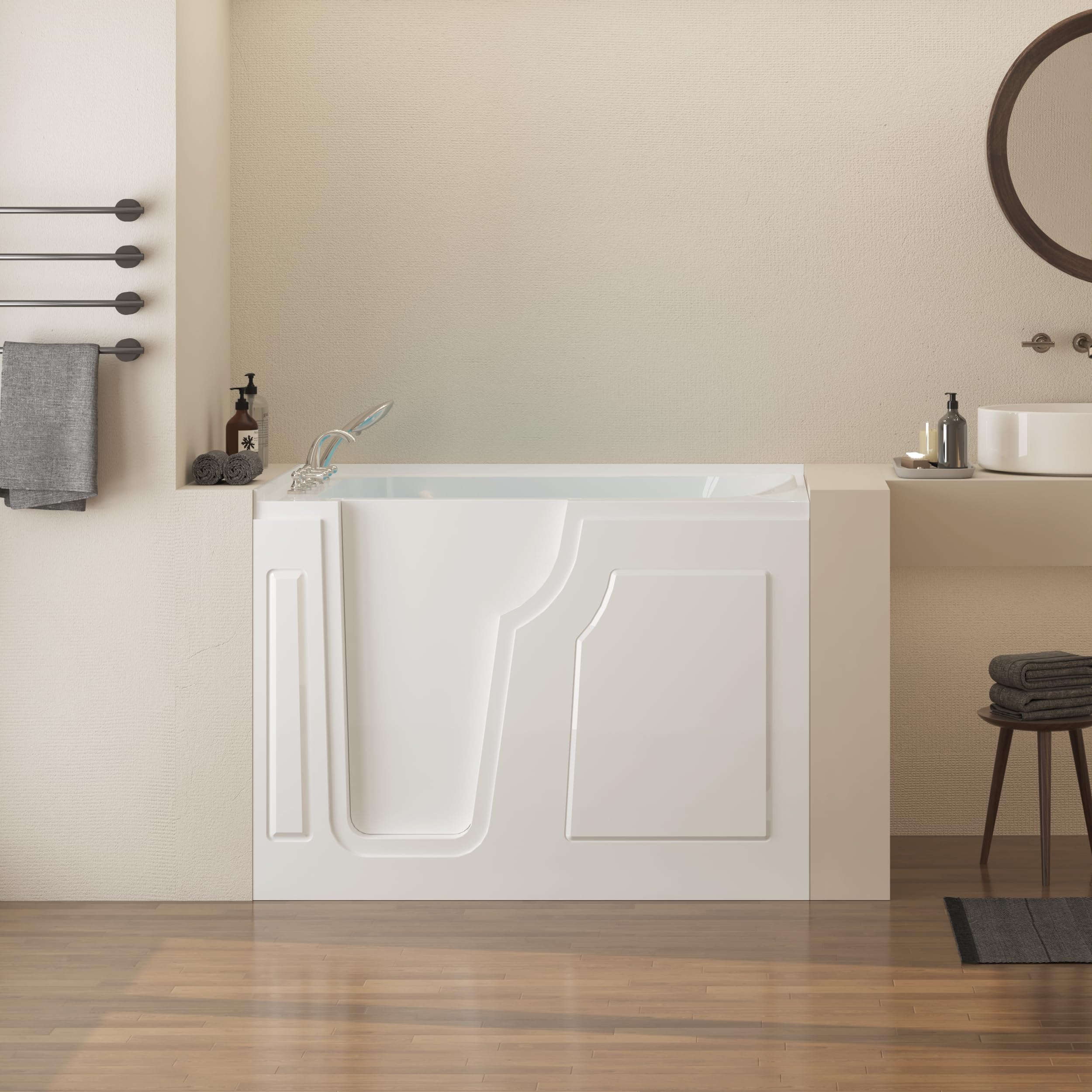 Bathonly 56" Walk in Tub with Left-Side Door Opening, Walk-in Bathtubs ...