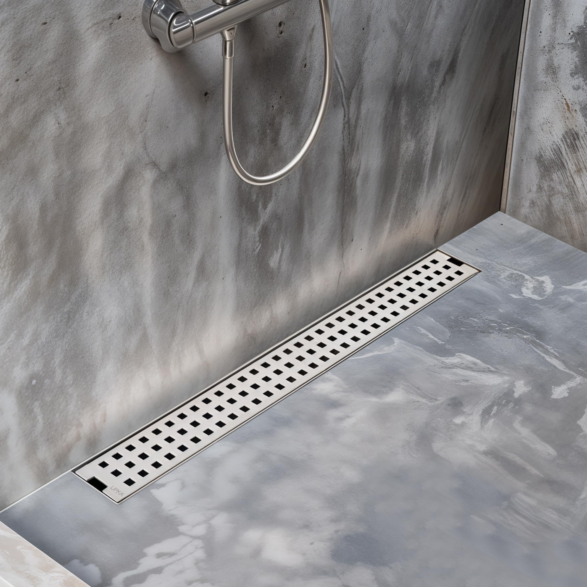 LIPKA Wave Shower Drain Channel | 12 × 5 Inches | 304 Stainless Steel ...