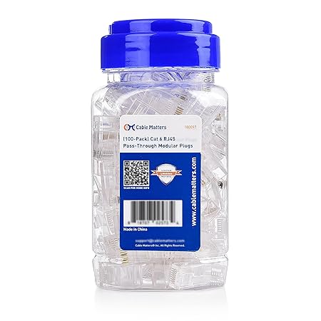 Amazon.com: Platinum Tools 100010C EZ-RJ45 Cat 6+ Connectors, Clamshell ...