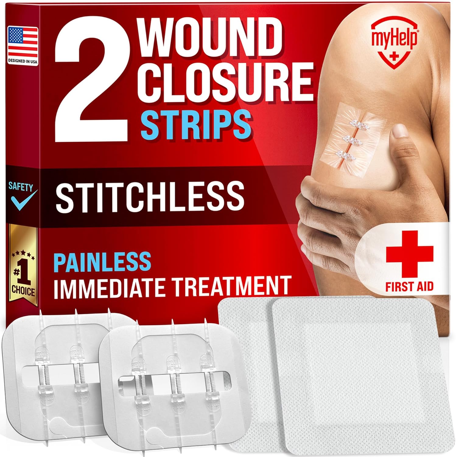 Amazon.com: Emergency Wound Closure Strips - 2pk - Laceration Closure ...
