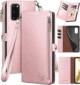 Amazon.com: XcaseBar for Samsung Galaxy S20 Wallet case with Zipper Credit Card Holder【RFID ...