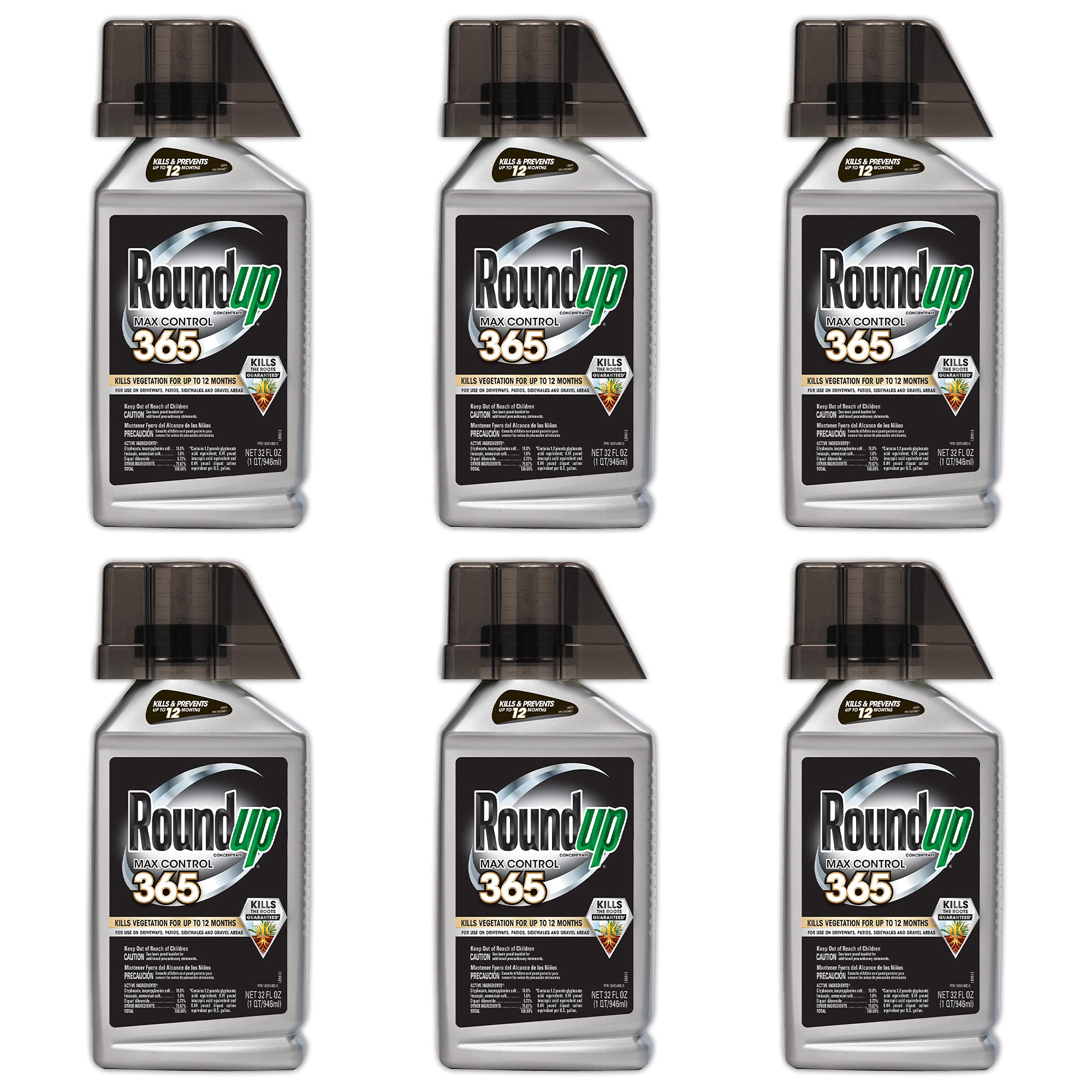 Amazon.com : Roundup Concentrate Max Control 365, 32 fl. oz. (6-Pack ...
