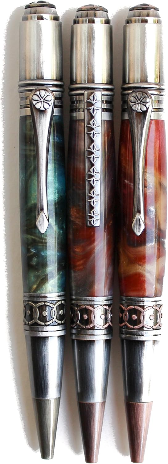 Amazon.com: Steampunk Pen Kit for Woodturning (3-Pack + Bushings ...