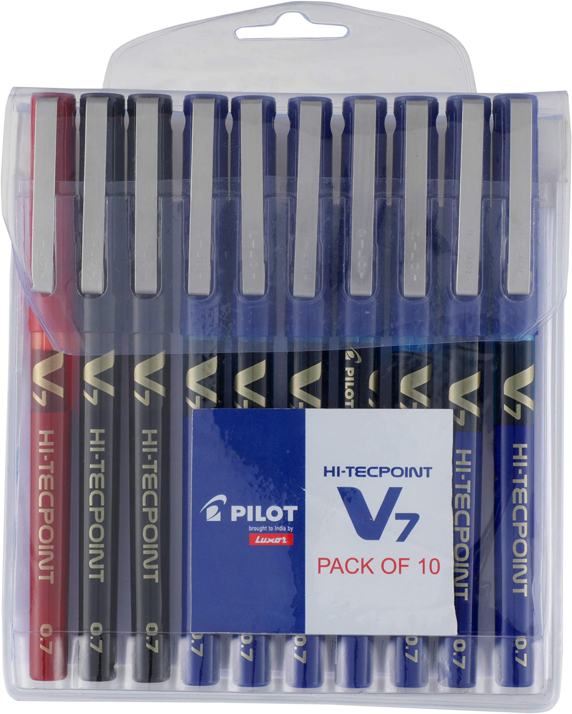 Pilot V7 Liquid Ink Refillable Roller Ball Pen (1 Blue + 1 Black + 1 ...