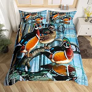 Amazon.com: Mallard Duck Hunting Bedding Set for Girls Boys Children Ducks Lake Comforter Cover ...
