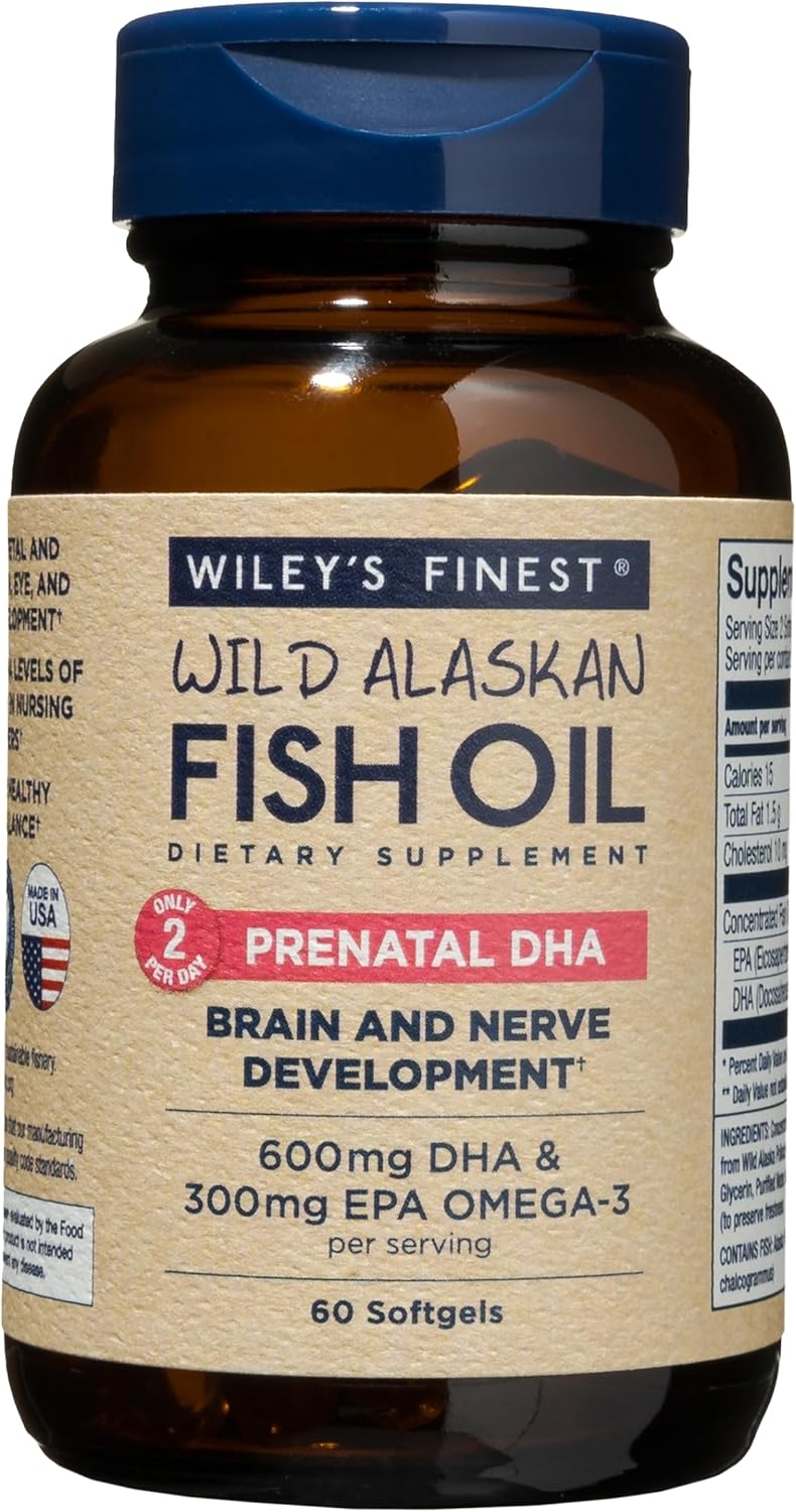 Wiley’s Finest Prenatal DHA 720mg EPA + DHA Omega-3 Natural Wild ...