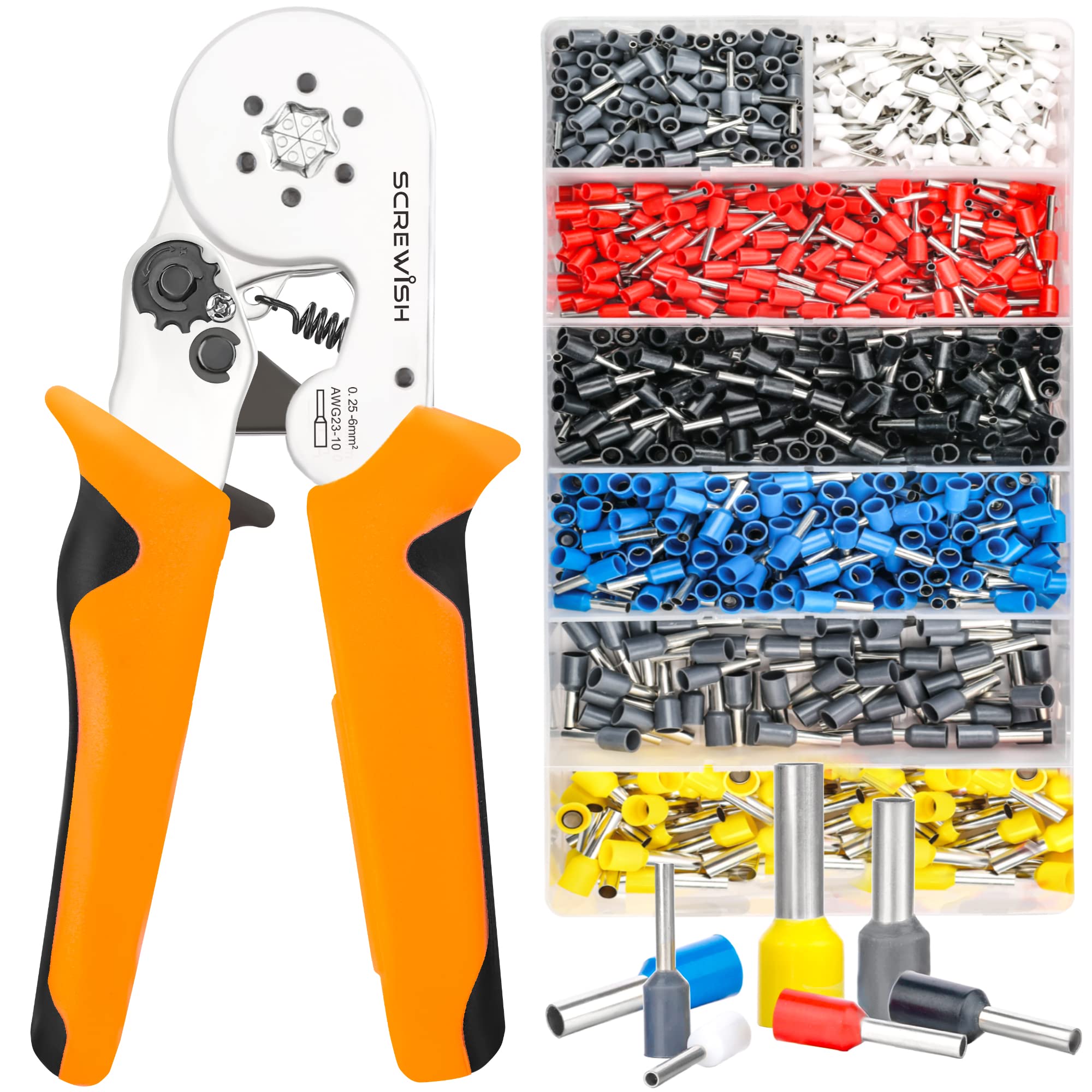 Buy Screwish AWG 23–10 Ferrule Crimping Tool Kit,Hexagonal Sawtooth ...