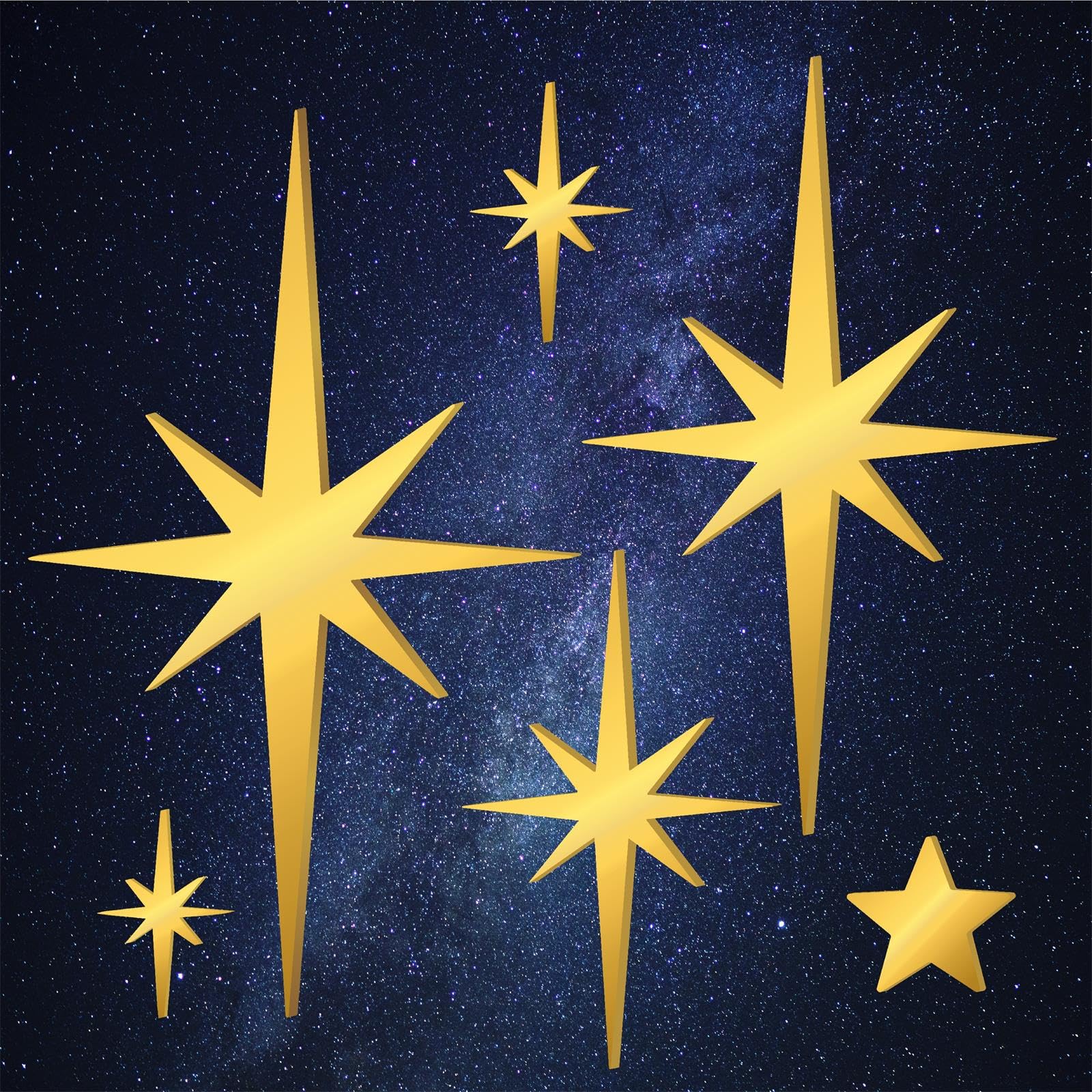 Amazon.com: 6Pcs Gold Star Wall Decor Iron Starburst Wall Decoration ...