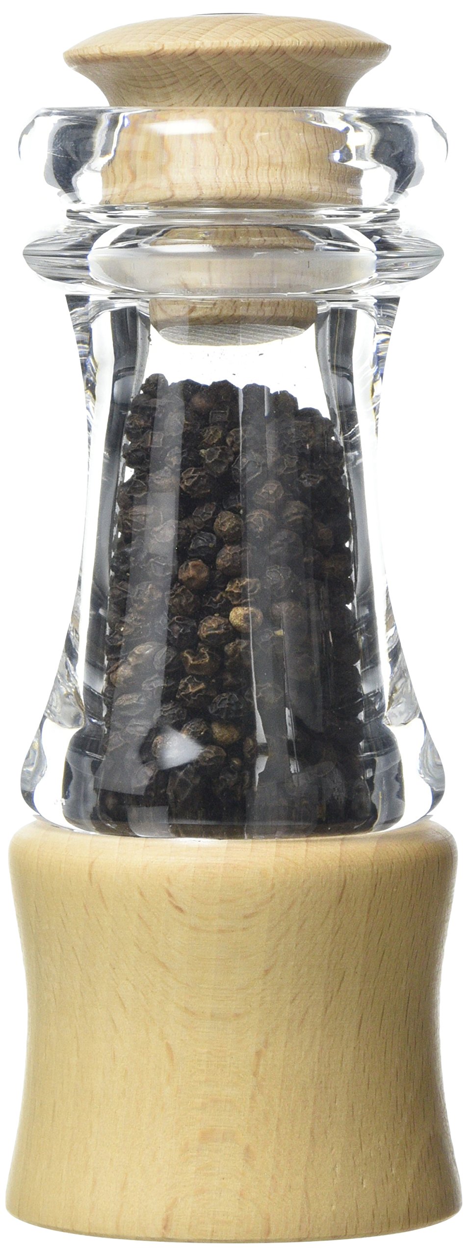Classic Pepper Mill in clear acrylic and FSC® certified Beech 150mm ...