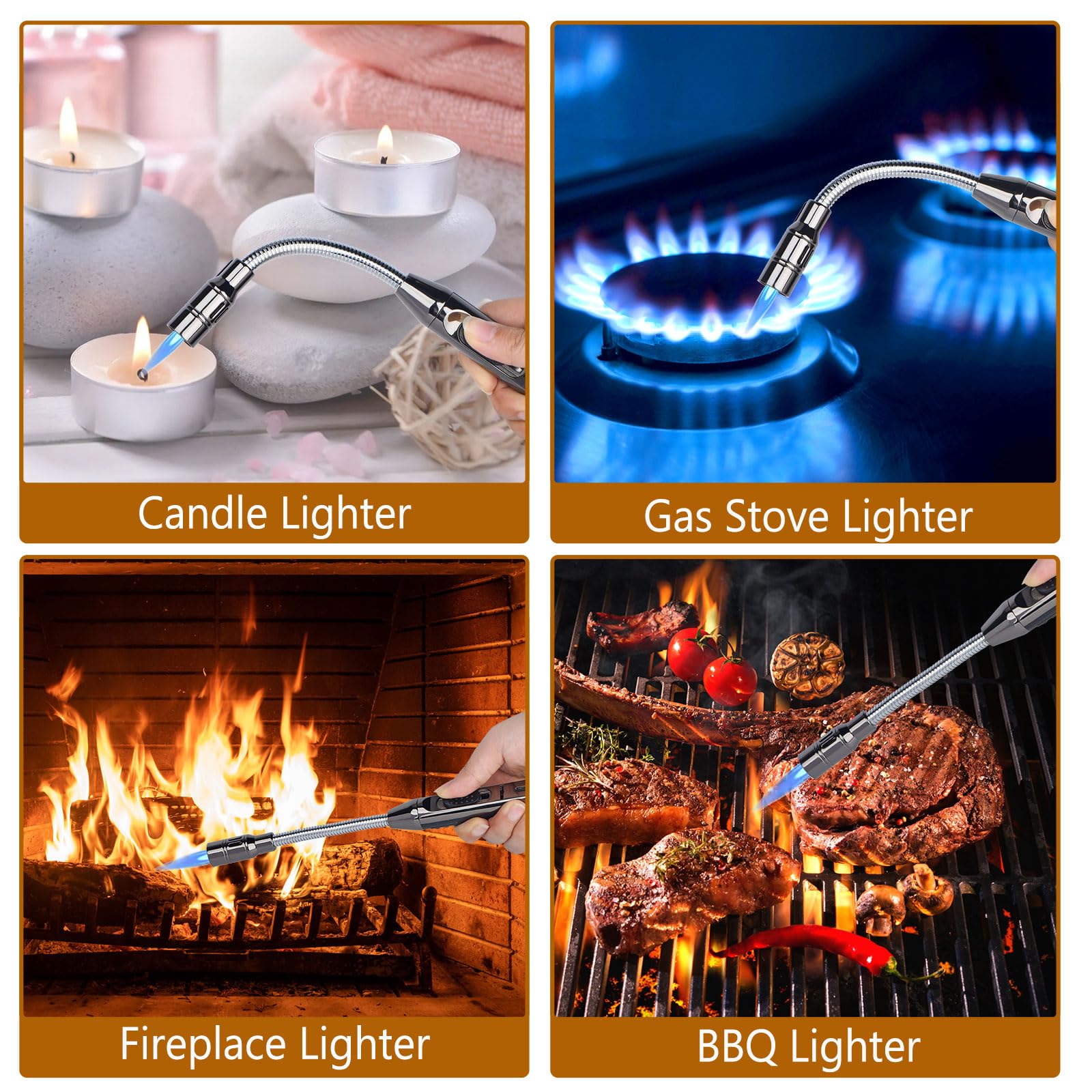 Long Fireplace Lighter Light New Double Fire Torch Lighter See Through