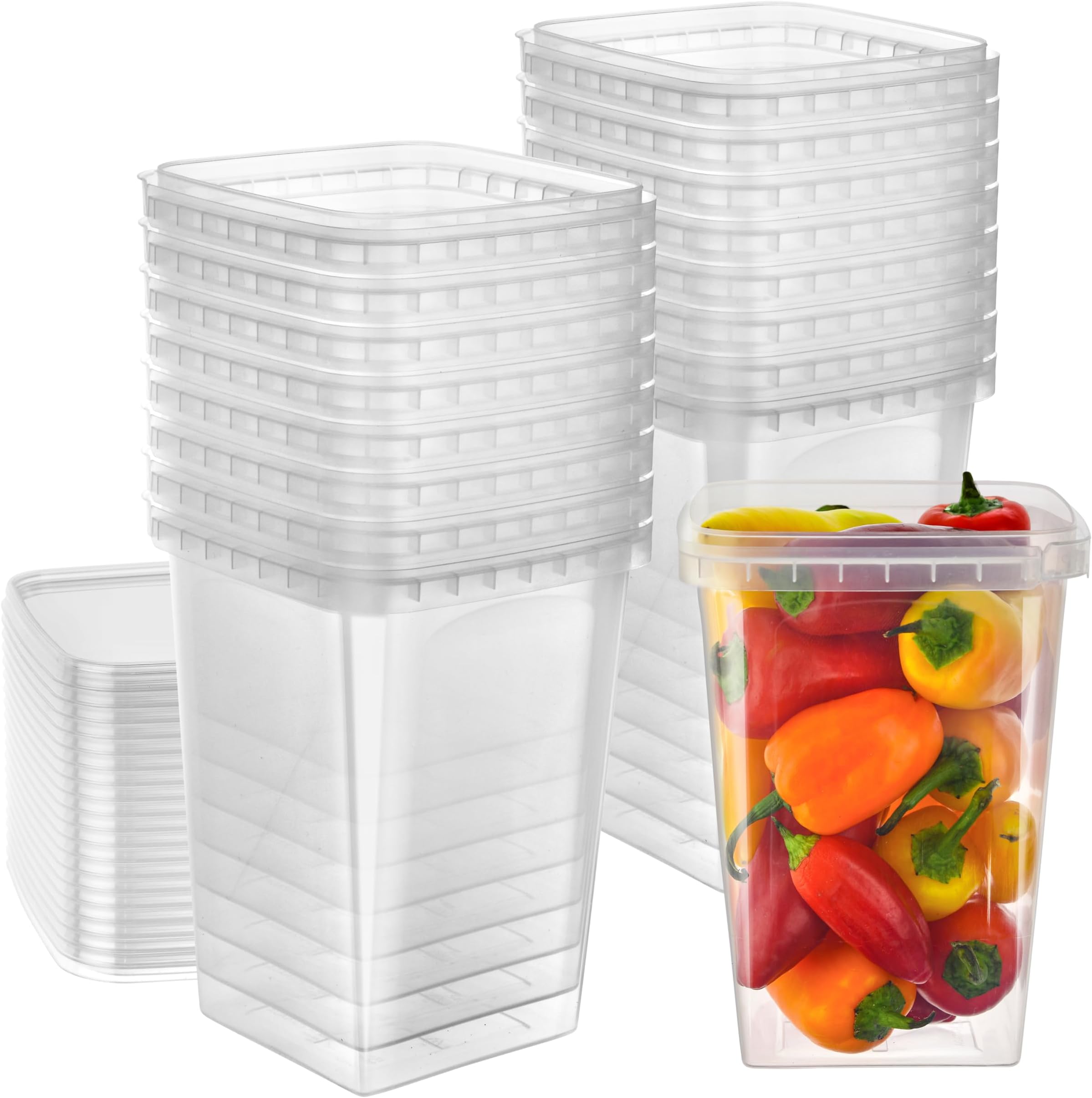 Amazon.com: NYHI 8 oz 20 Pack Square Clear Deli Containers with Lids ...