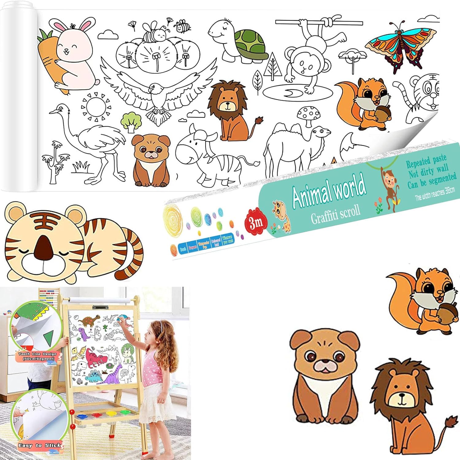 Childrens Drawing Roll Paper for Kids,Coloring Paper Roll DIY Painting ...