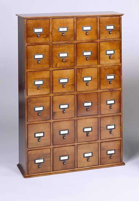 Amazon.com: Leslie Dame 40" 24-Drawer Storage Cabinet in Walnut : Home ...