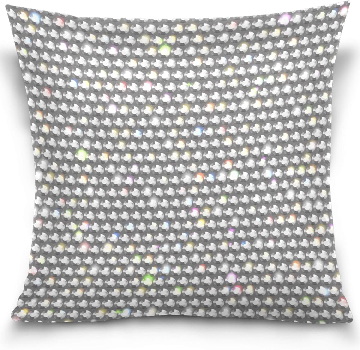 Amazon.com: TSENQUE Shiny White Rhinestone Surface Throw Pillow Covers ...