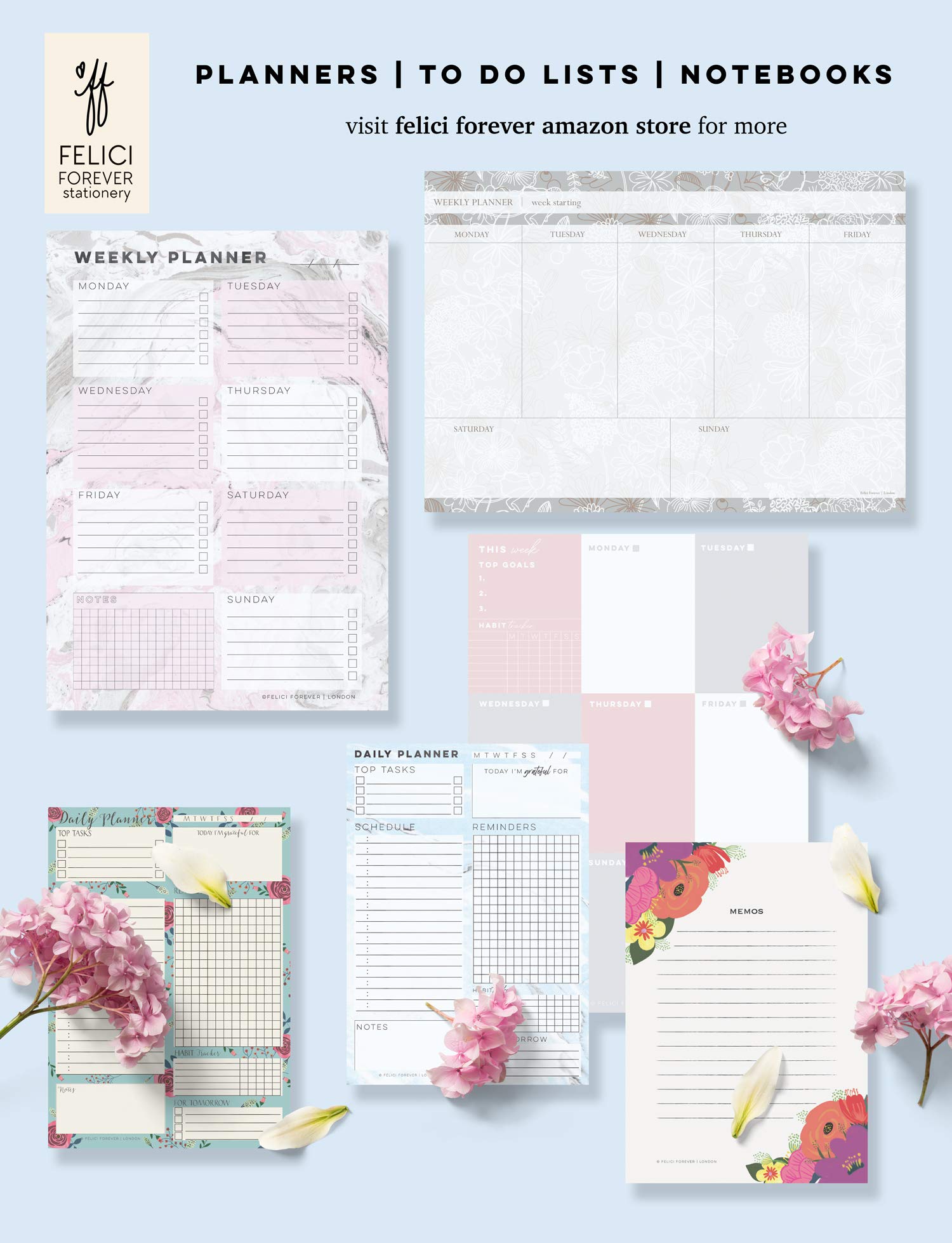 Daily Planner Pad 100 Sheets (Thicker Pages 90gsm) Things to Do Today ...