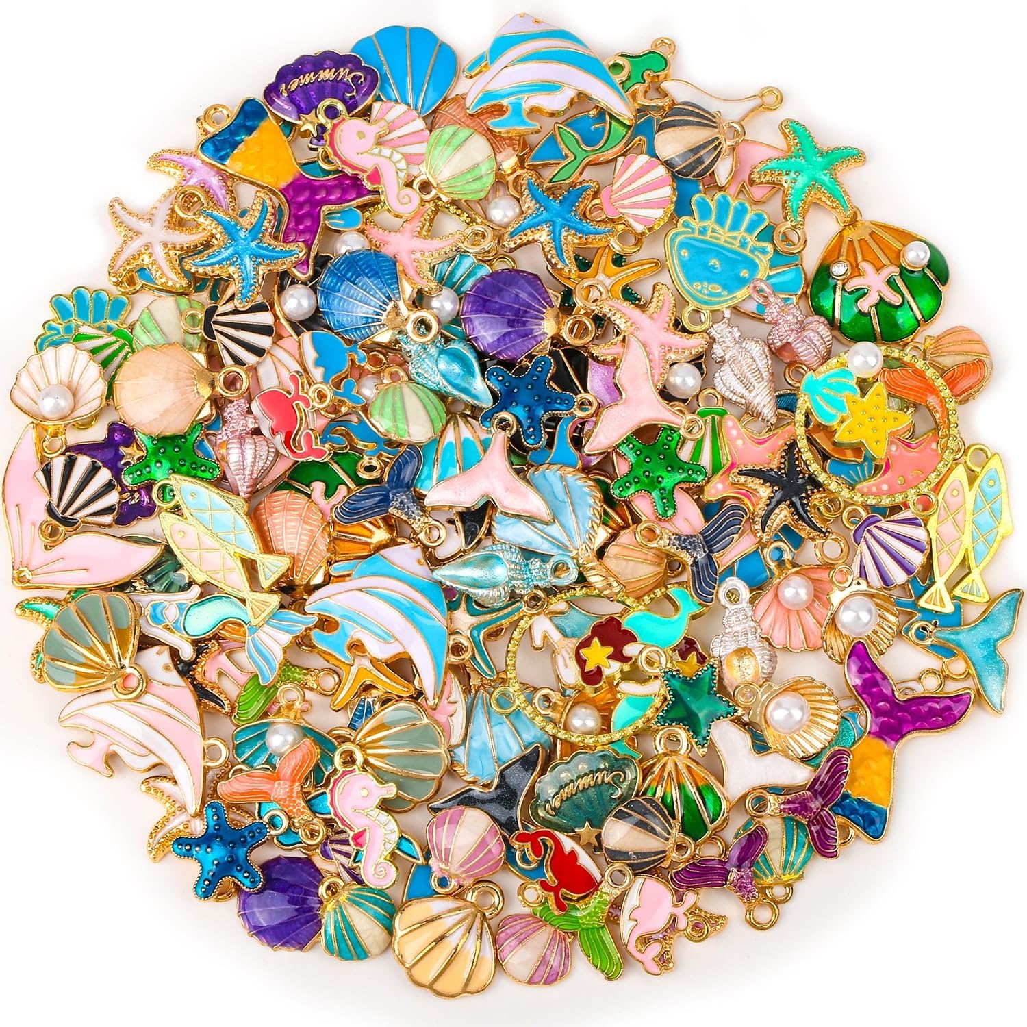 Amazon.com: Acejoz 150Pcs Ocean Beach Sea Charms for Jewelry Making and ...