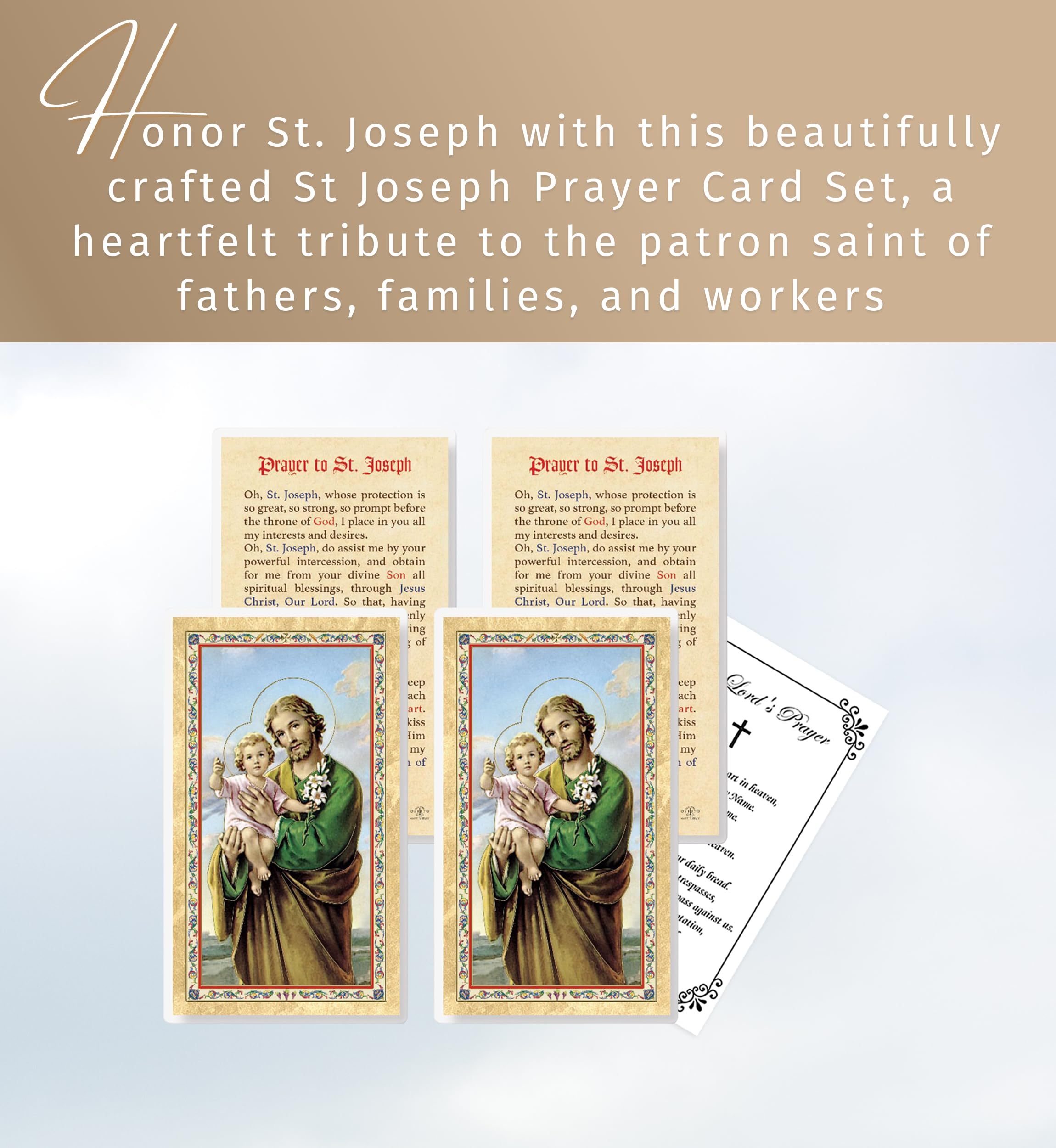 Snapklik.com : St Joseph Prayer Cards - Laminated Set Of 4