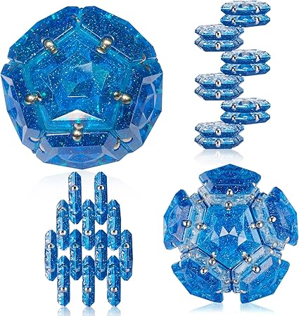 Amazon.com: Magnetic Fidget Sphere Magnets Balls - Crystal Diamond Blue ...