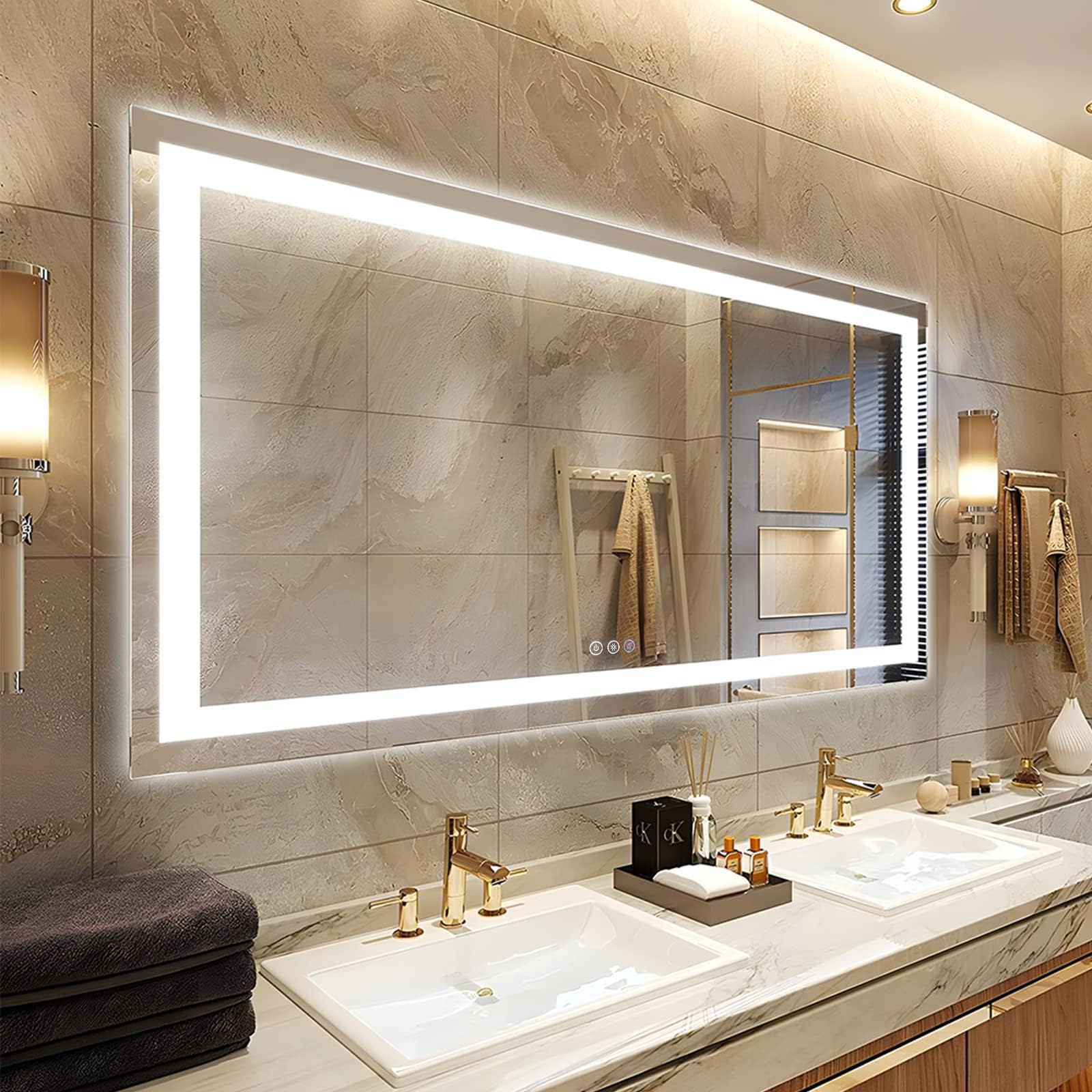 Amazon.com: Tatub 72"x48" LED Bathroom Mirror with Lights, Smart ...