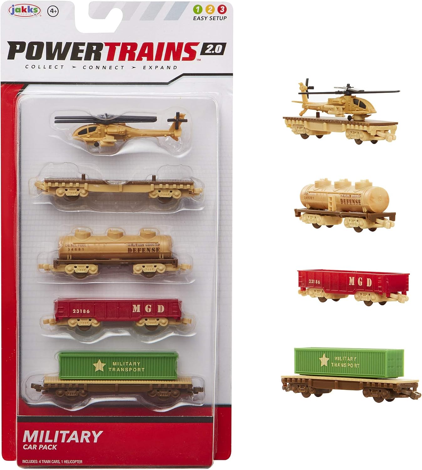 Amazon.com: Power Trains Car Pack Series 2, Set of 4 Train Cars, (Model ...
