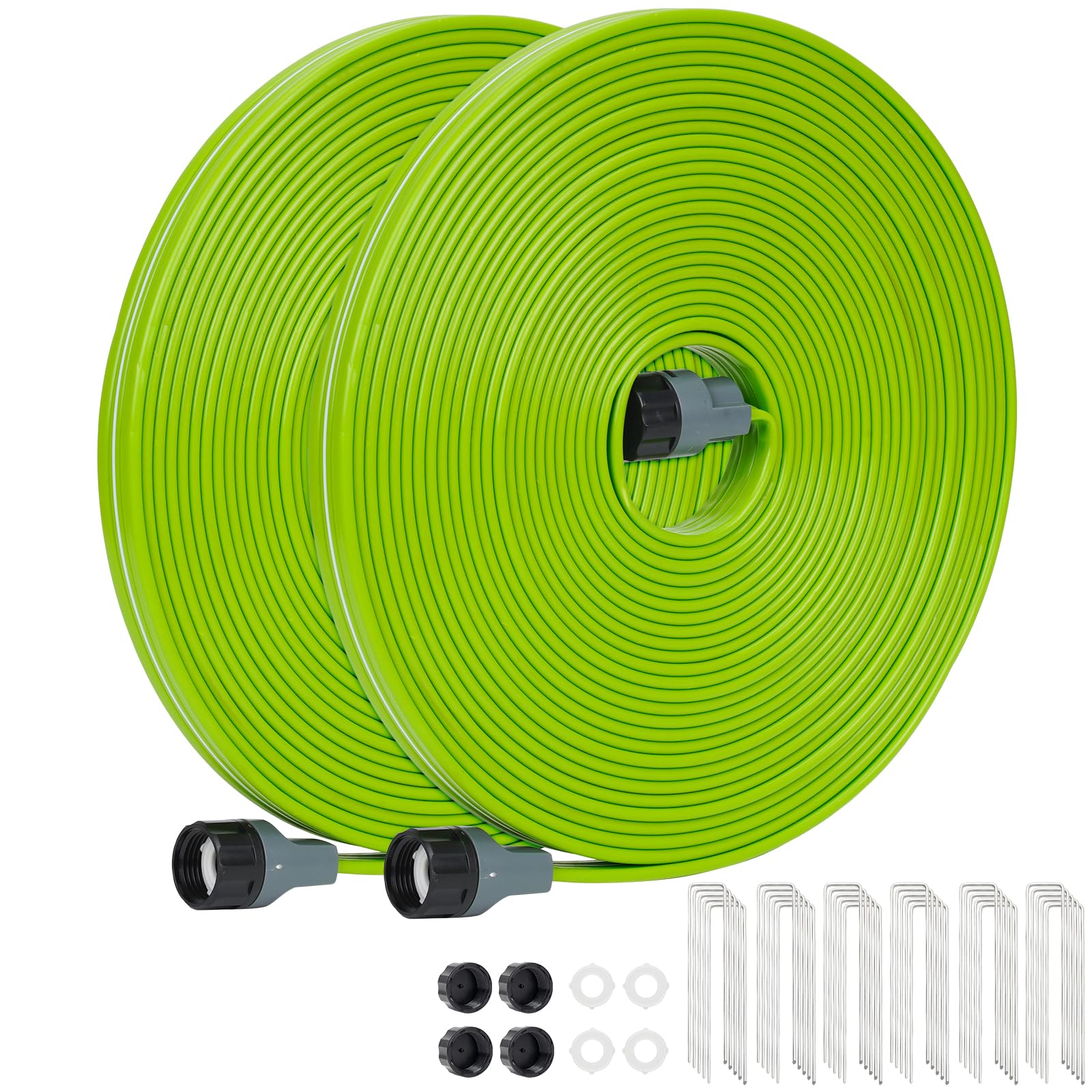 Amazon.com: KOBAZ Sprinkler Soaker Hose 50FT 2Pack with Holes, Garden Watering Hose with Stakes ...