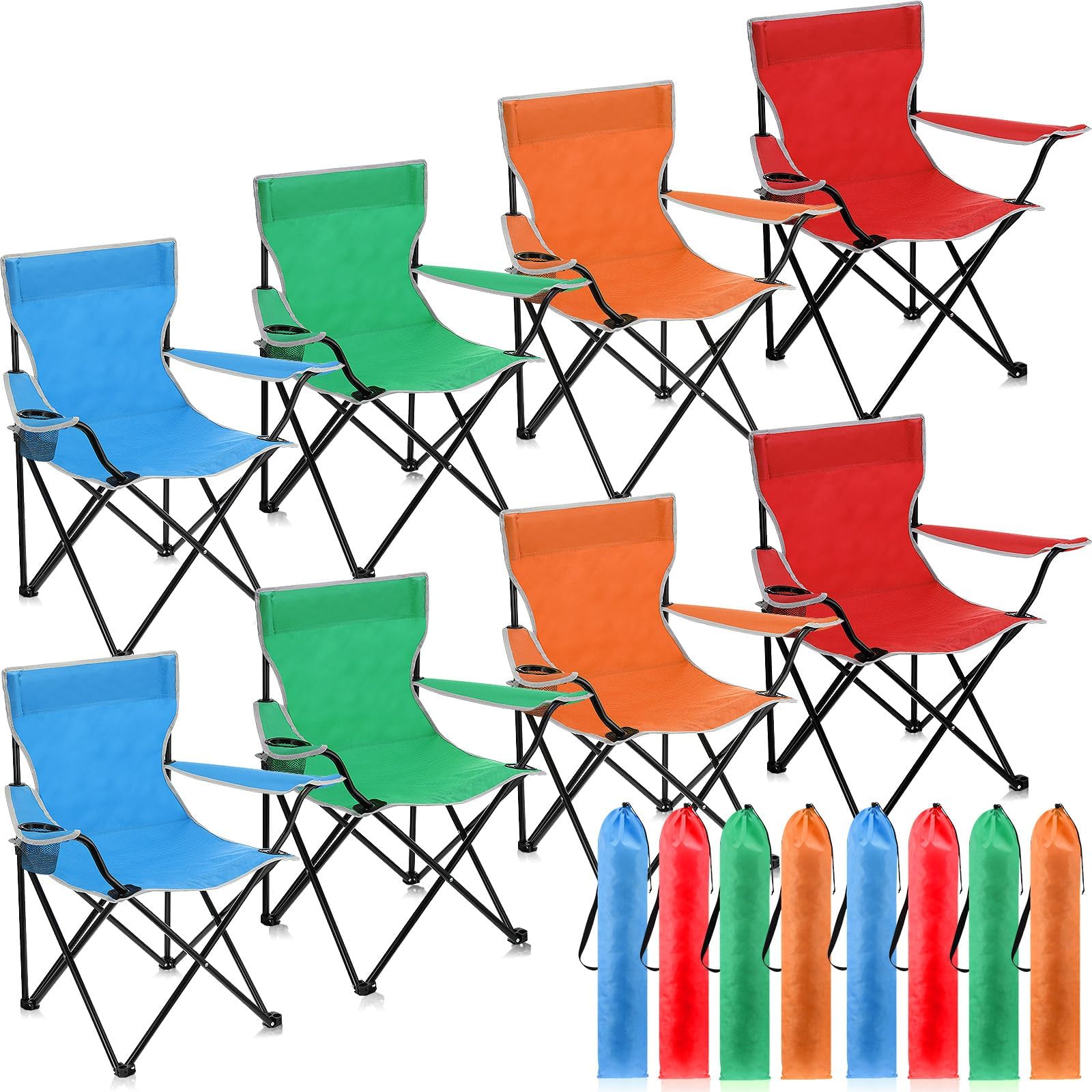 Amazon.com: Anglechic Folding Camping Chairs with Cupholder and Carry ...