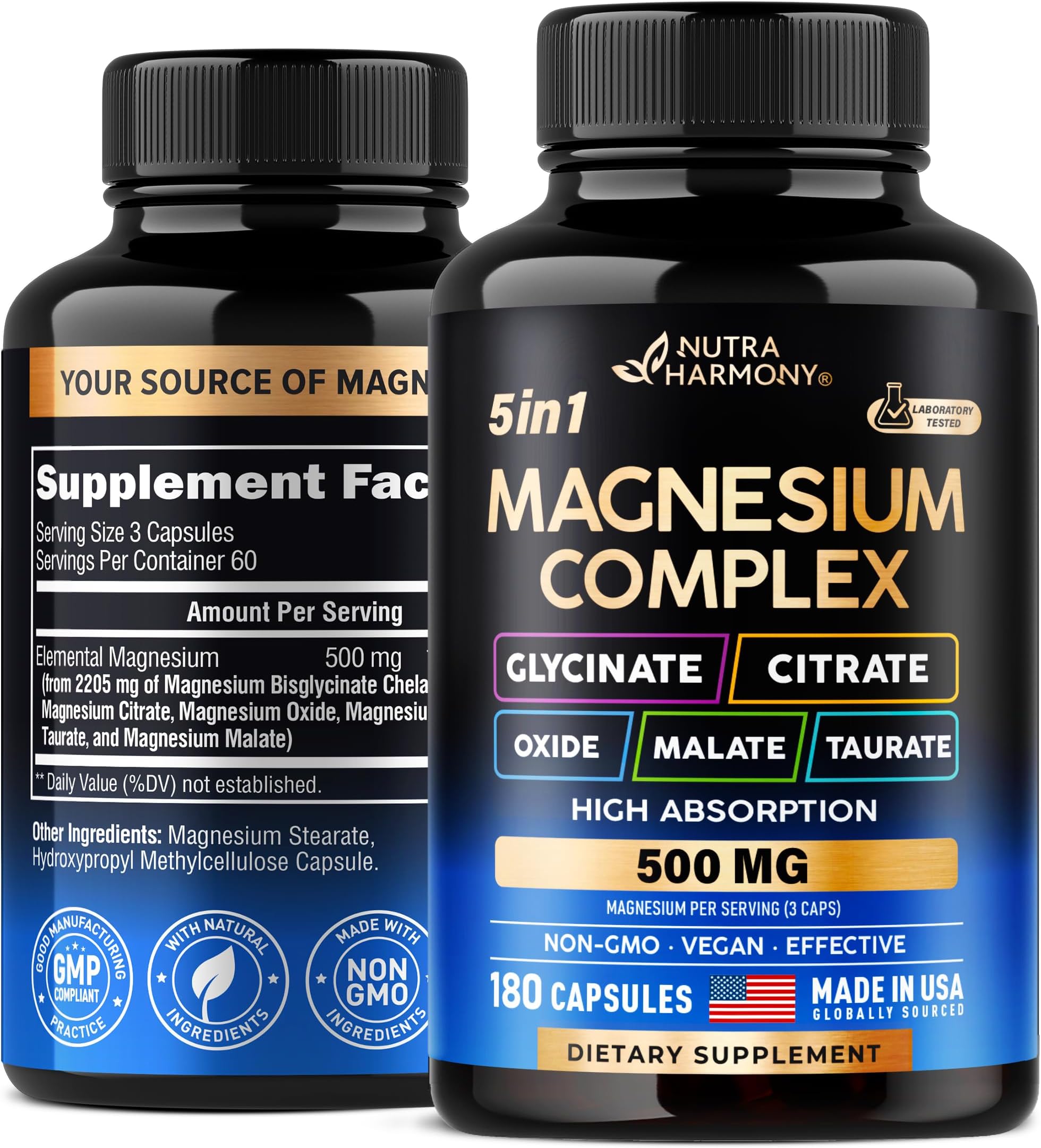 Amazon.com: Magnesium Supplement - 5 in 1 Complex | Glycinate | Citrate ...