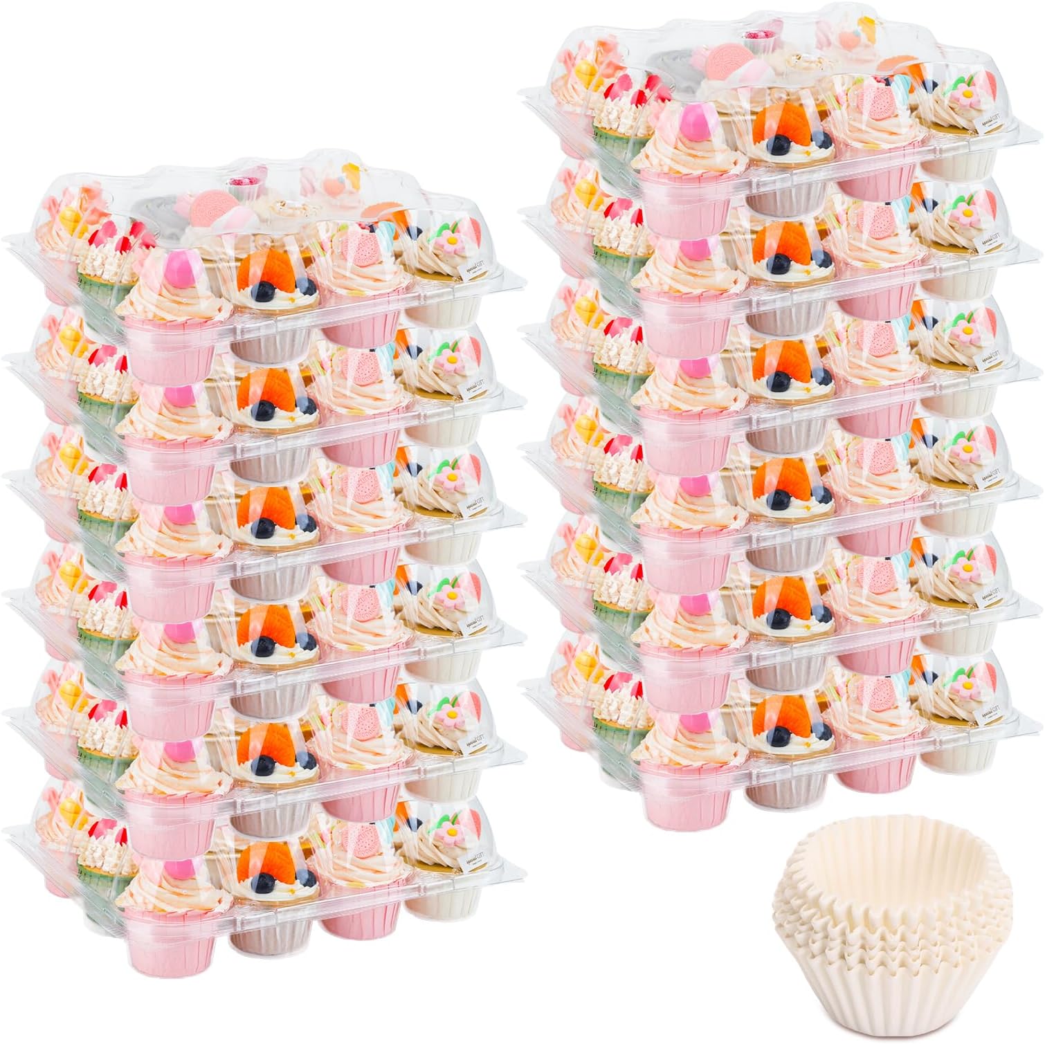 Amazon.com: (12 Count x 12 Pack) Cupcake Containers 12 Count Cupcake ...