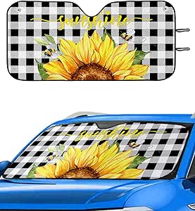Amazon.com: Sunflower Car Window Shades for Front Window, Foldable ...
